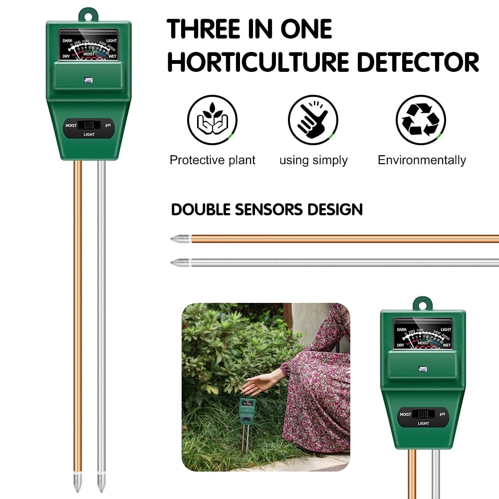 GJX Soil Moisture Meter 3 in 1 Soil Test Kits Moisture Light PH Meter ...