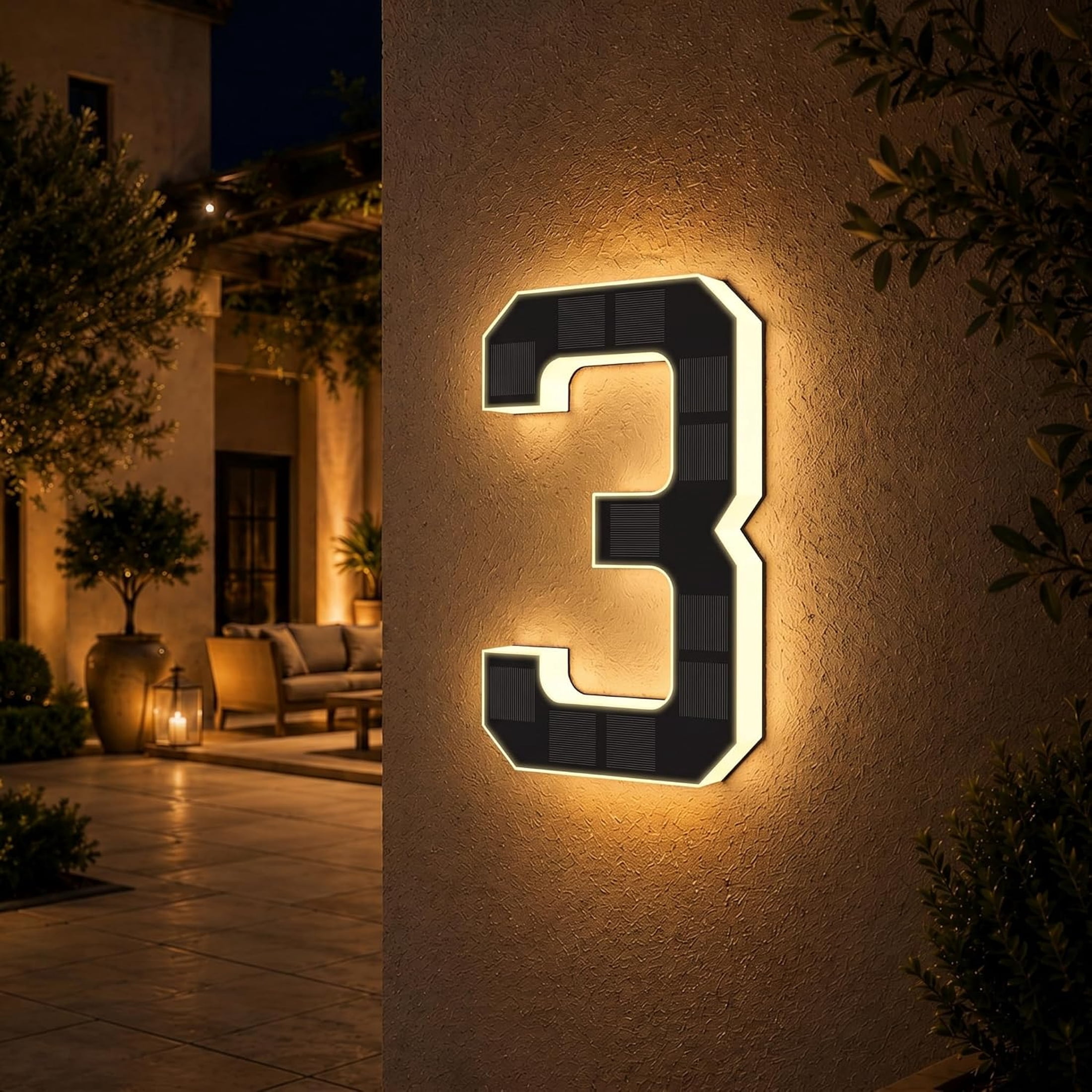 GJX Solar House Numbers for Outside, Light Up Address Numbers for House ...