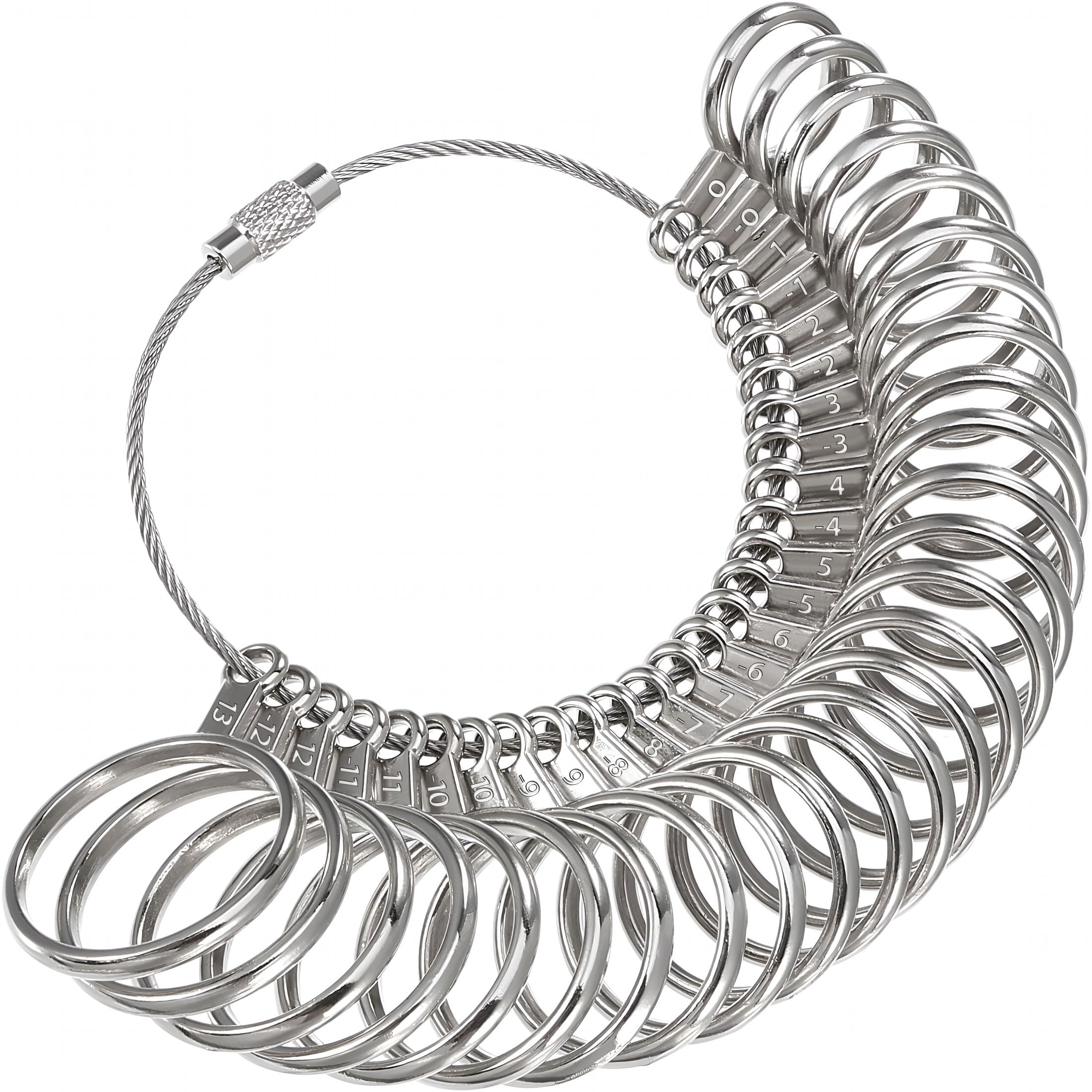 GJX Stainless Steel Ring Gauges Finger Sizer Measuring Ring Tool,Size 1 ...