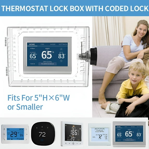 GJX Thermostat Lock Box with Combination Lock Protects Against ...