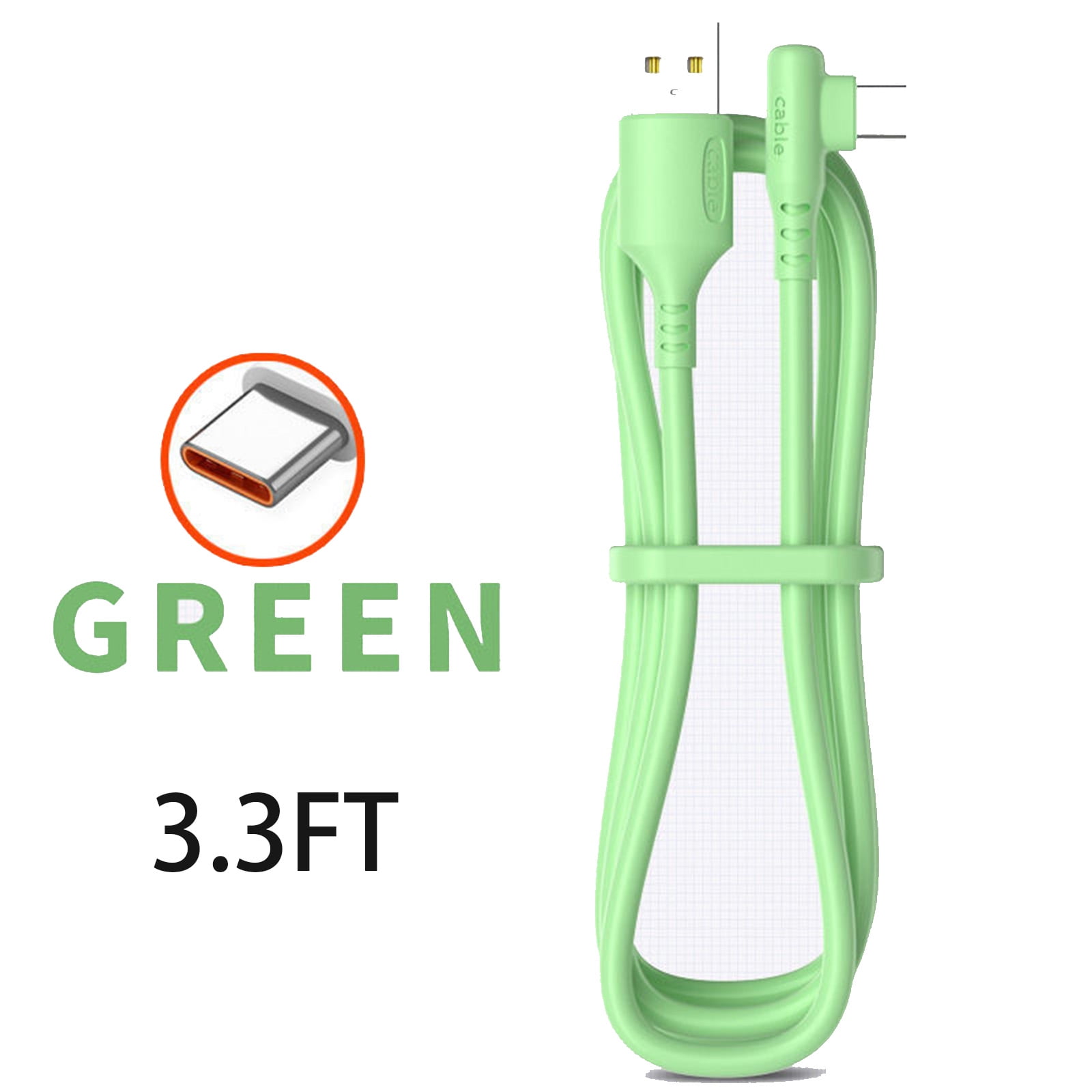 GJX USB C Cable,3.3FT USB to USB C Cable,66W Super Fast Charging,Green ...