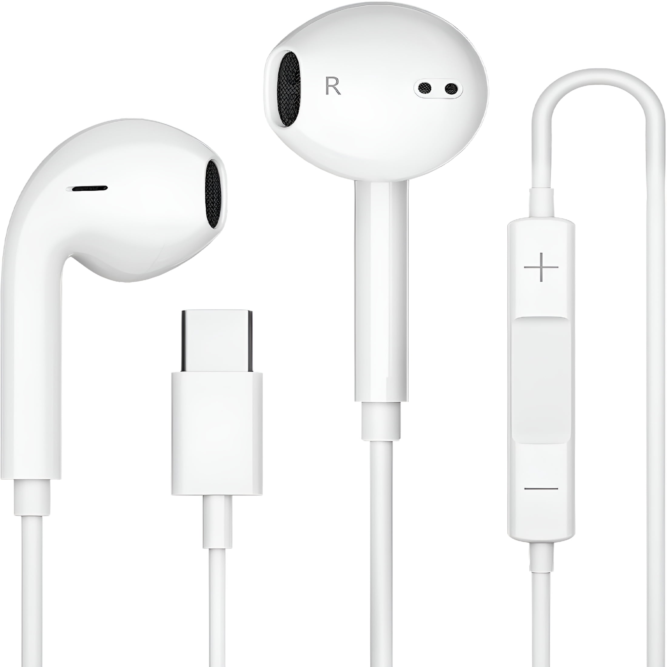 GJX USB-C Headphones for iPhone, Type C with Microphone Remote in-Ear ...