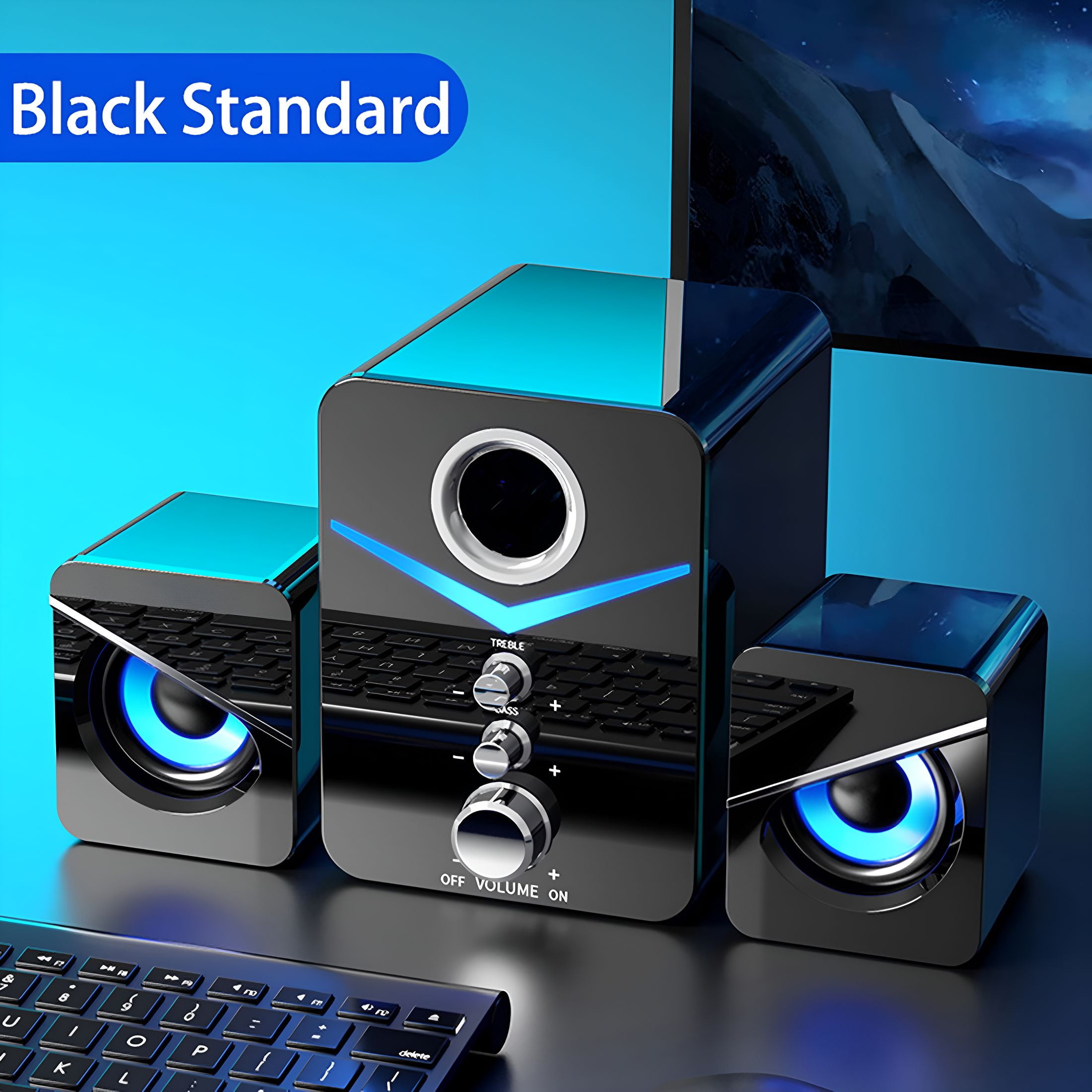 GJX USB Computer Speakers Wired Desktop Laptop Speakers 3.5mm Jack ...