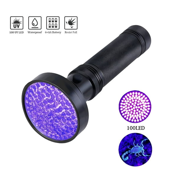 GJX UV Flashlight Black Light 100 LED 395 nM Ultraviolet Blacklight ...