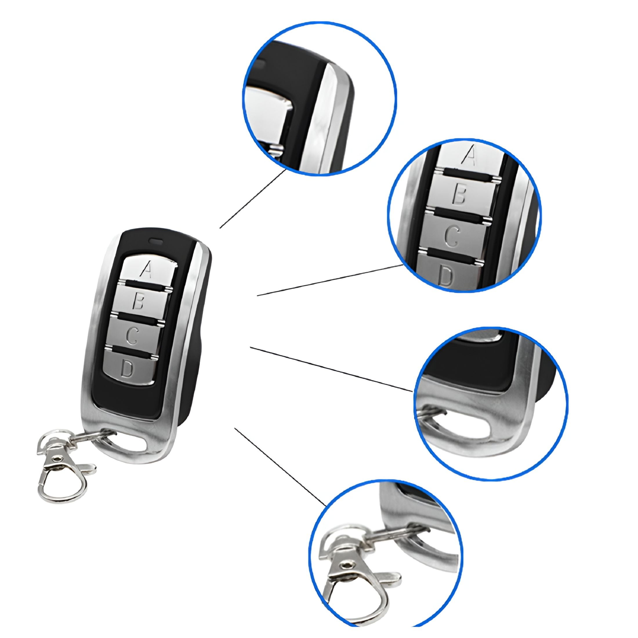 GJX Universal Garage Door Remote 433mhz Electric Cloning Control Opener ...