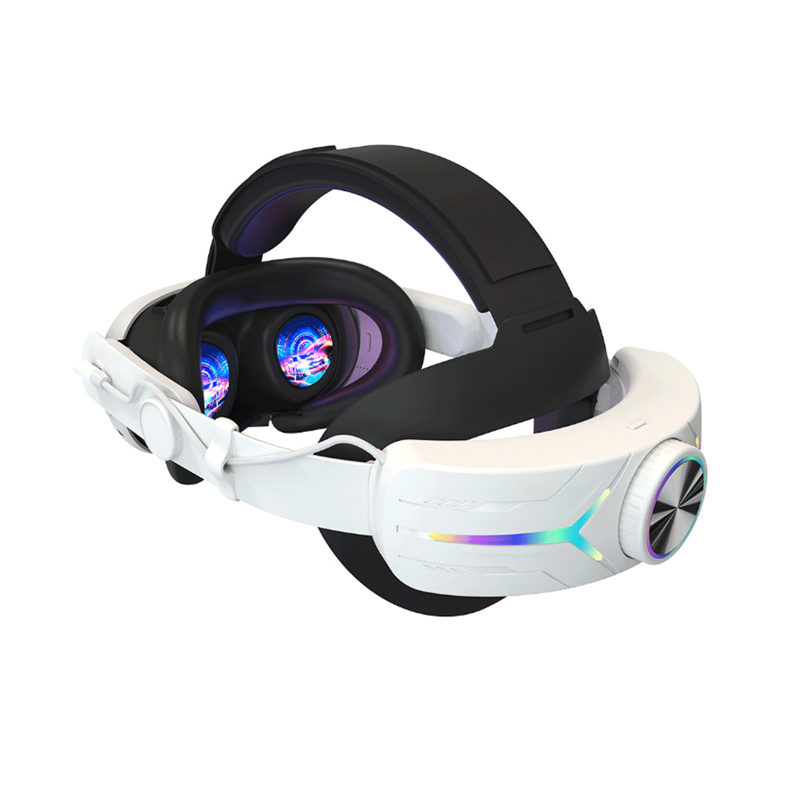 GJX VR Headset,360° Adjustable Fit VR Glasses,RBG Running Lights VR ...