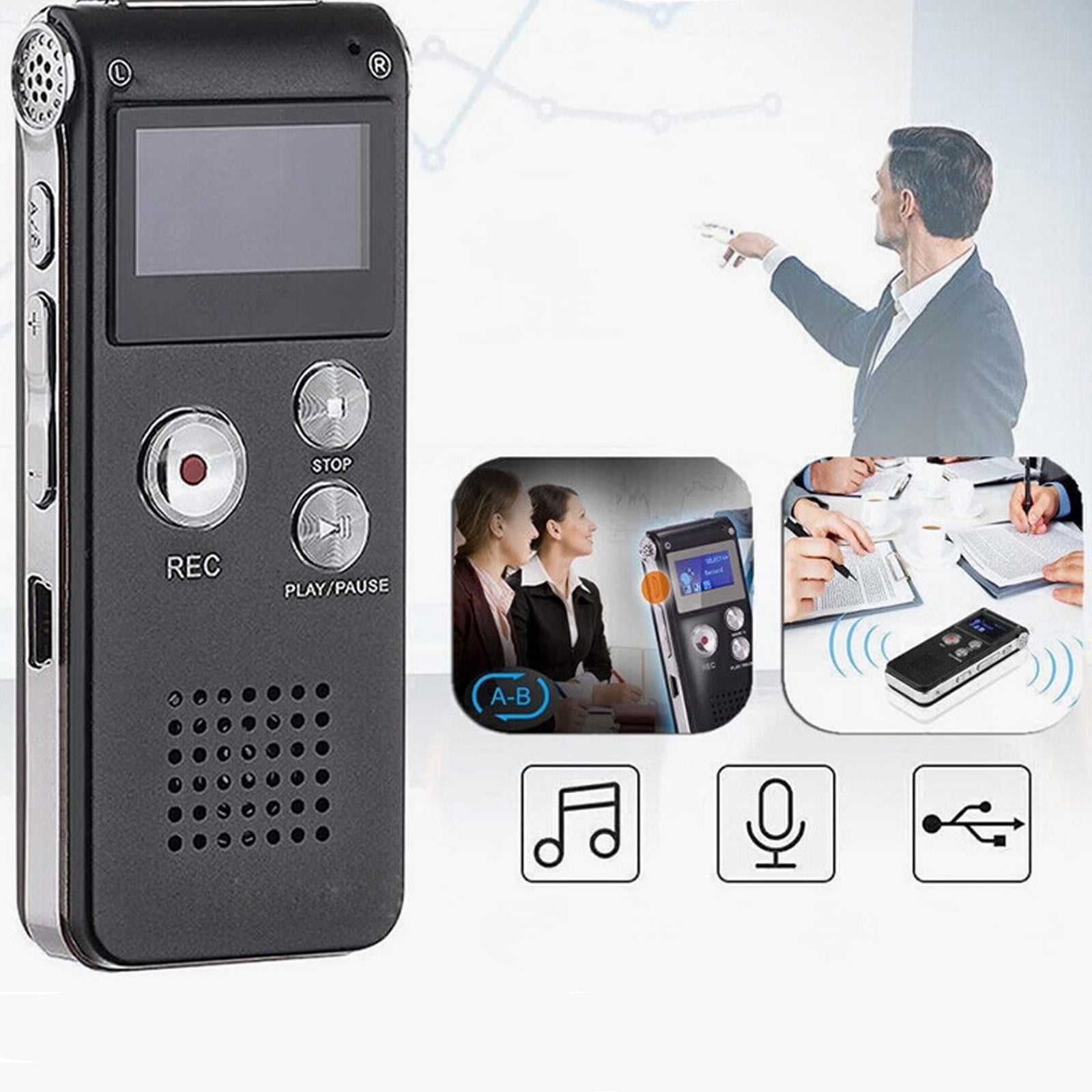 GJX Voice Recorder with Playback,Audio Recorder,Smart Recording ...