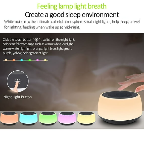 GJX White Noise Machine,Sleep Sound Machine with 16 Soothing Sounds,7 ...