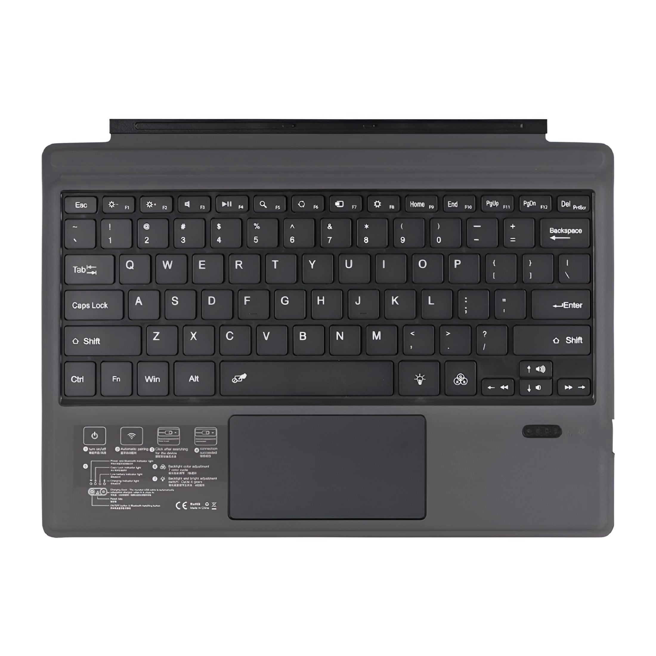 GJX Wireless Bluetooth Keyboard Portable Ultra-thin Backlight Tablet ...
