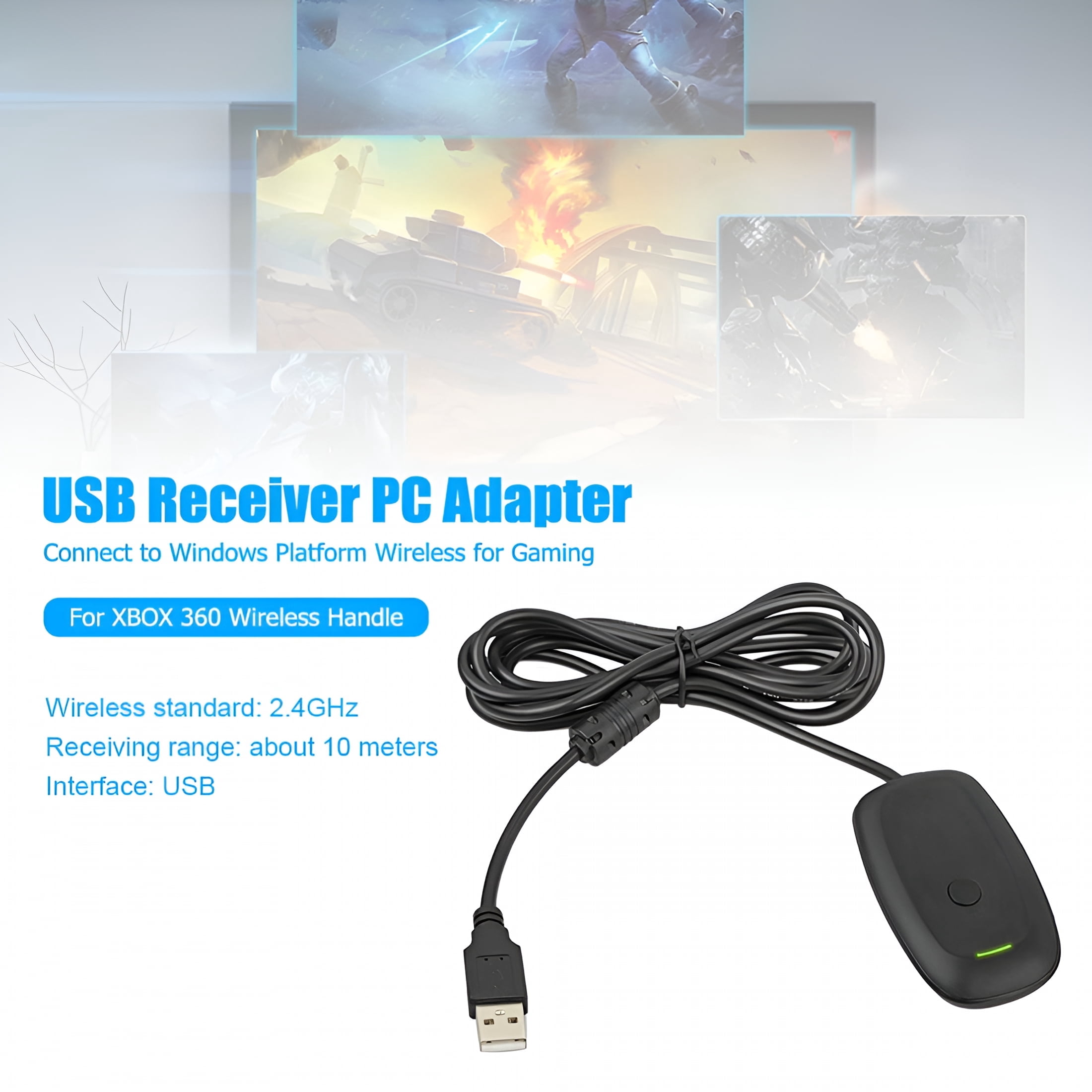 GJX Wireless Controller Gaming Receiver USB Adapter for Xbox 360 ...