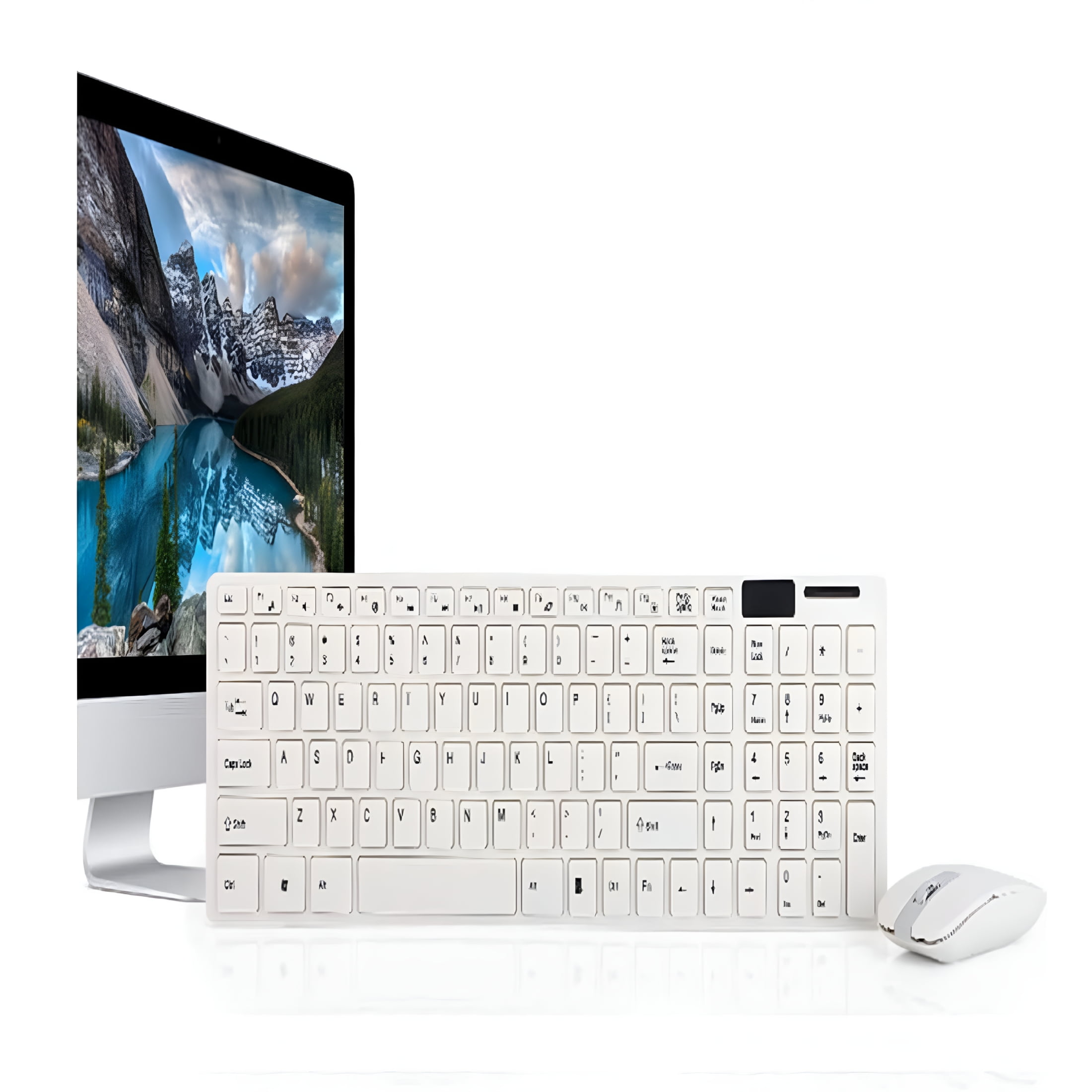 GJX Wireless Keyboard and Mouse, Slim Silent Quiet Portable Computer ...