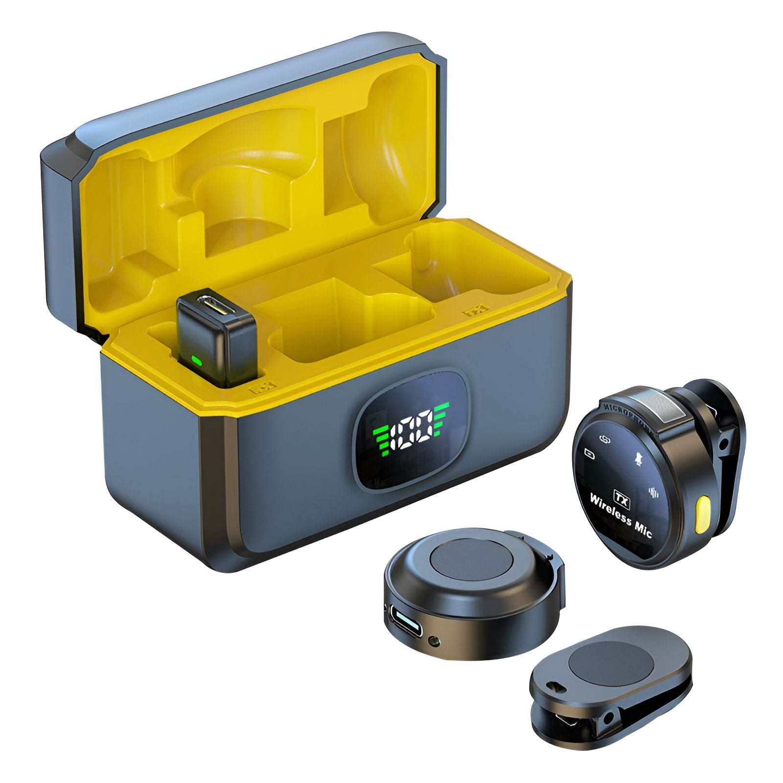 GJX Wireless Lavalier Microphone,Charging Case Design Wireless ...