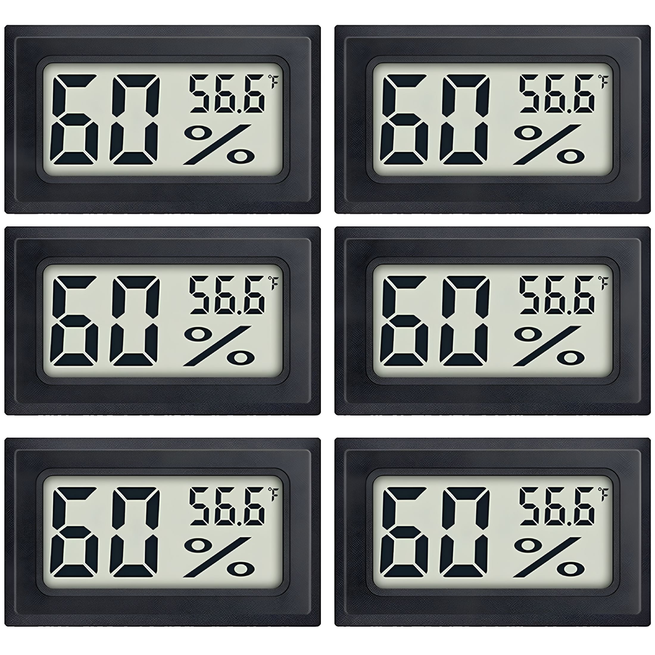 GJX Wireless Thermohygrometer, Portable Digital Humidity Meter, 6-Pack ...