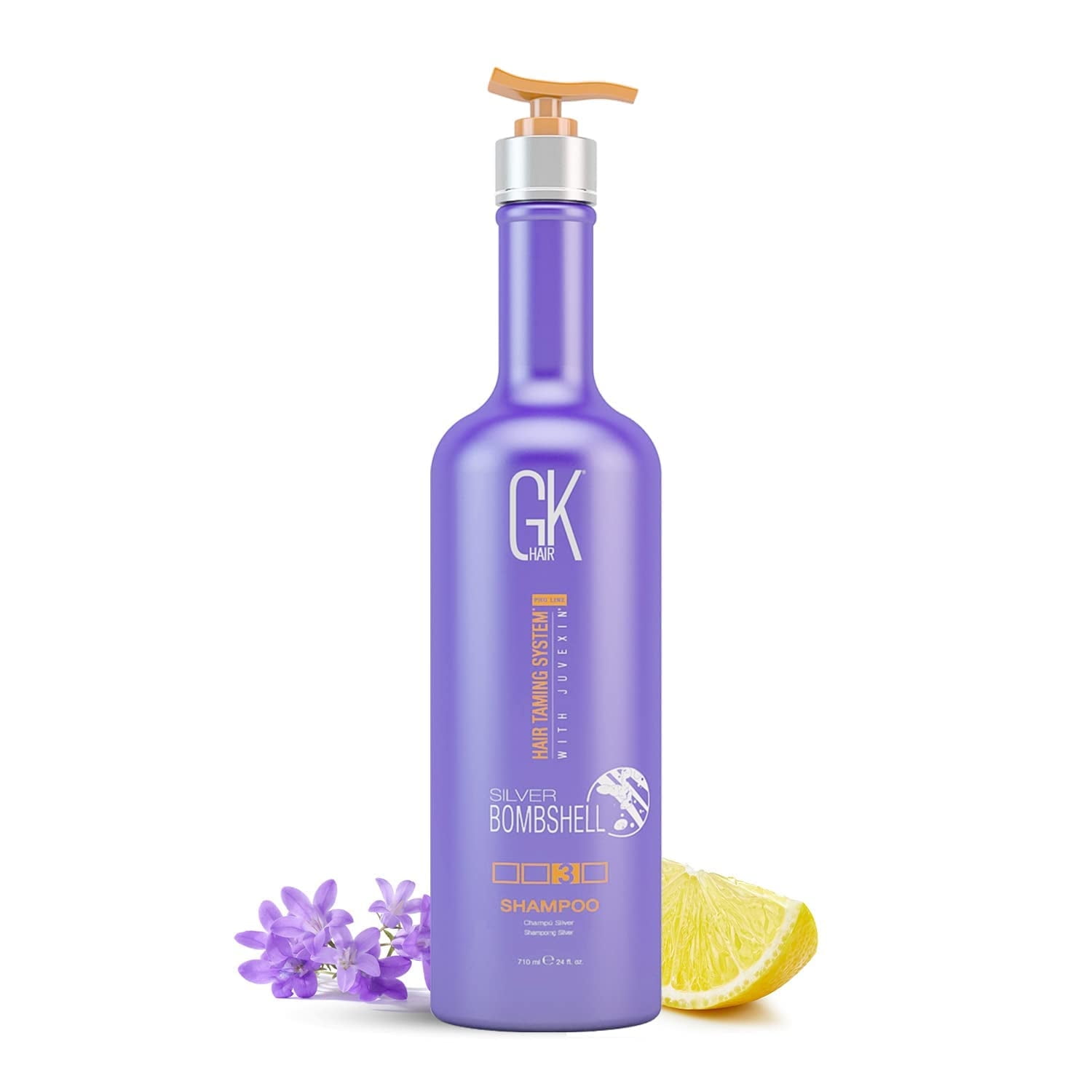 GK Hair Silver Bombshell Purple Shampoo, 24 Fl Oz, Hydrates, Repairs ...