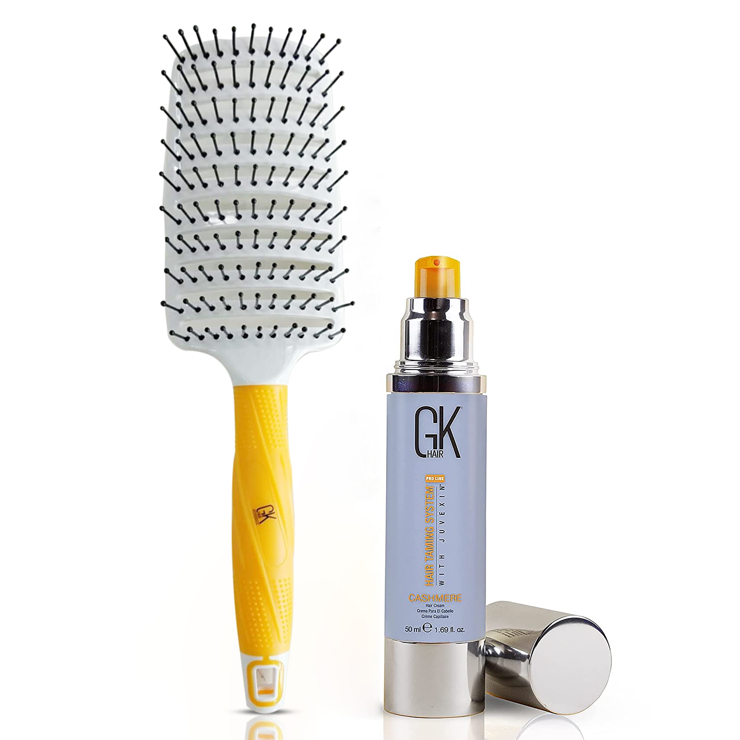 GK HAIR Smoothing Cream - Cashmere Hair Cream 50ml - Vent Brush (2.5 ...