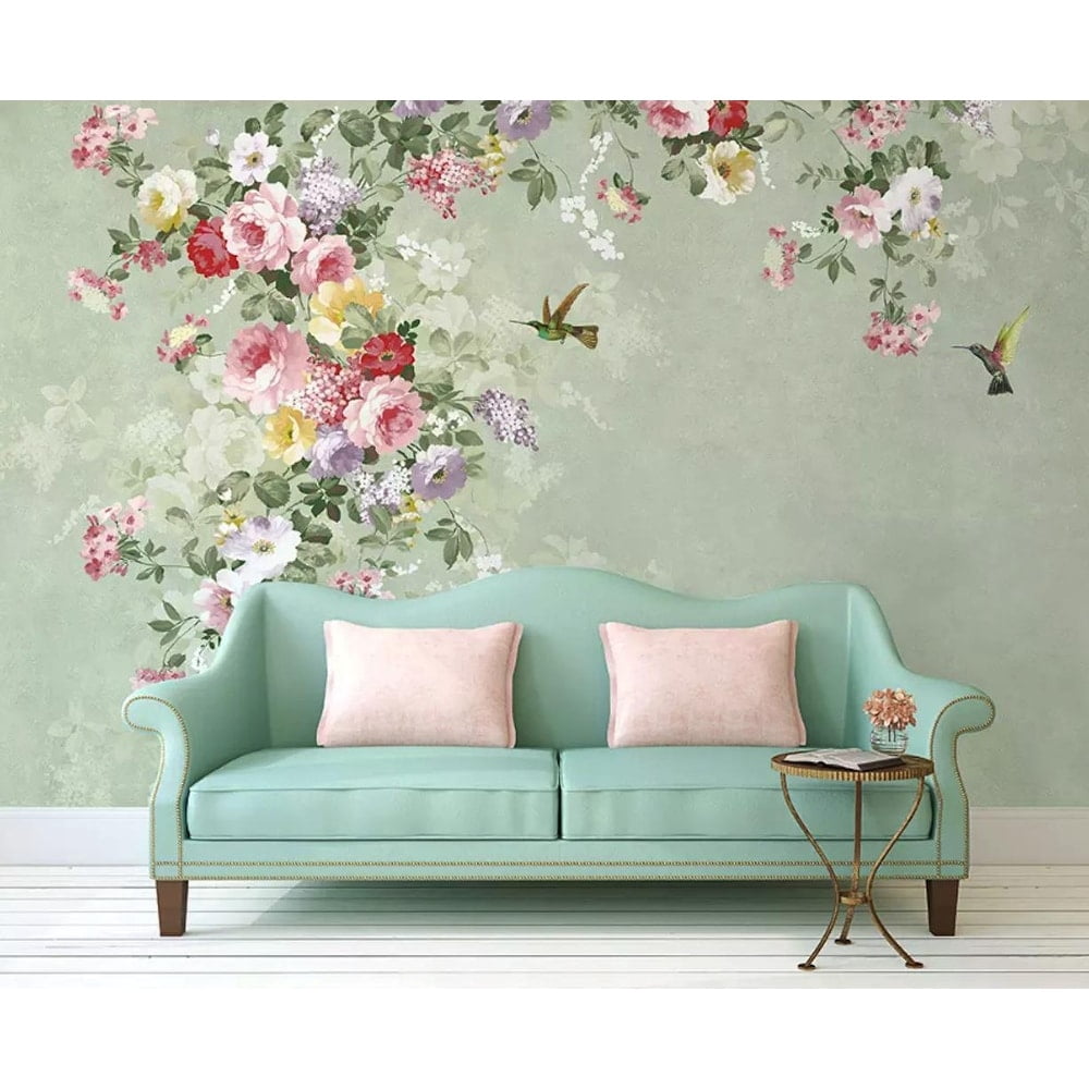 GK Wall Design American Floral Retro Flower Blossom Removable Wallpaper ...