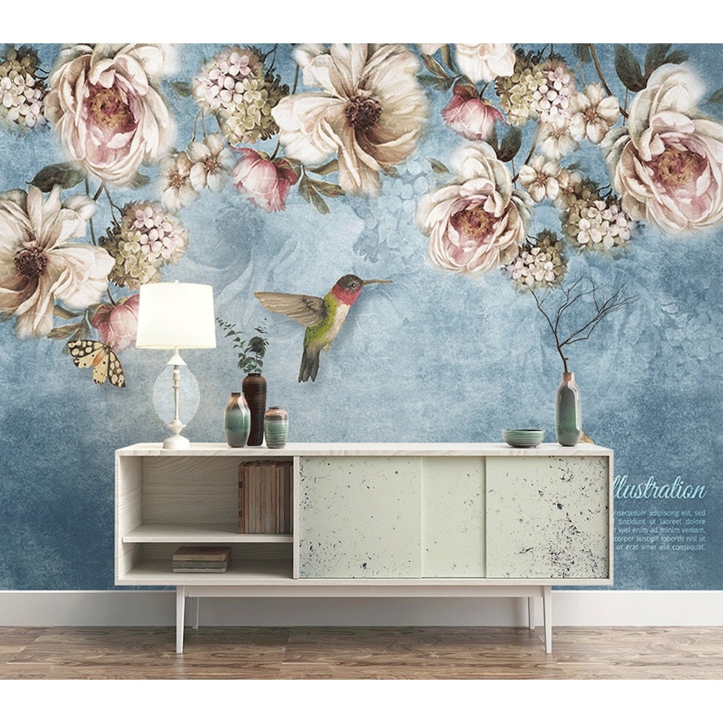 GK Wall Design Colorful Watercolor Mediterranean Pastel Floral ...