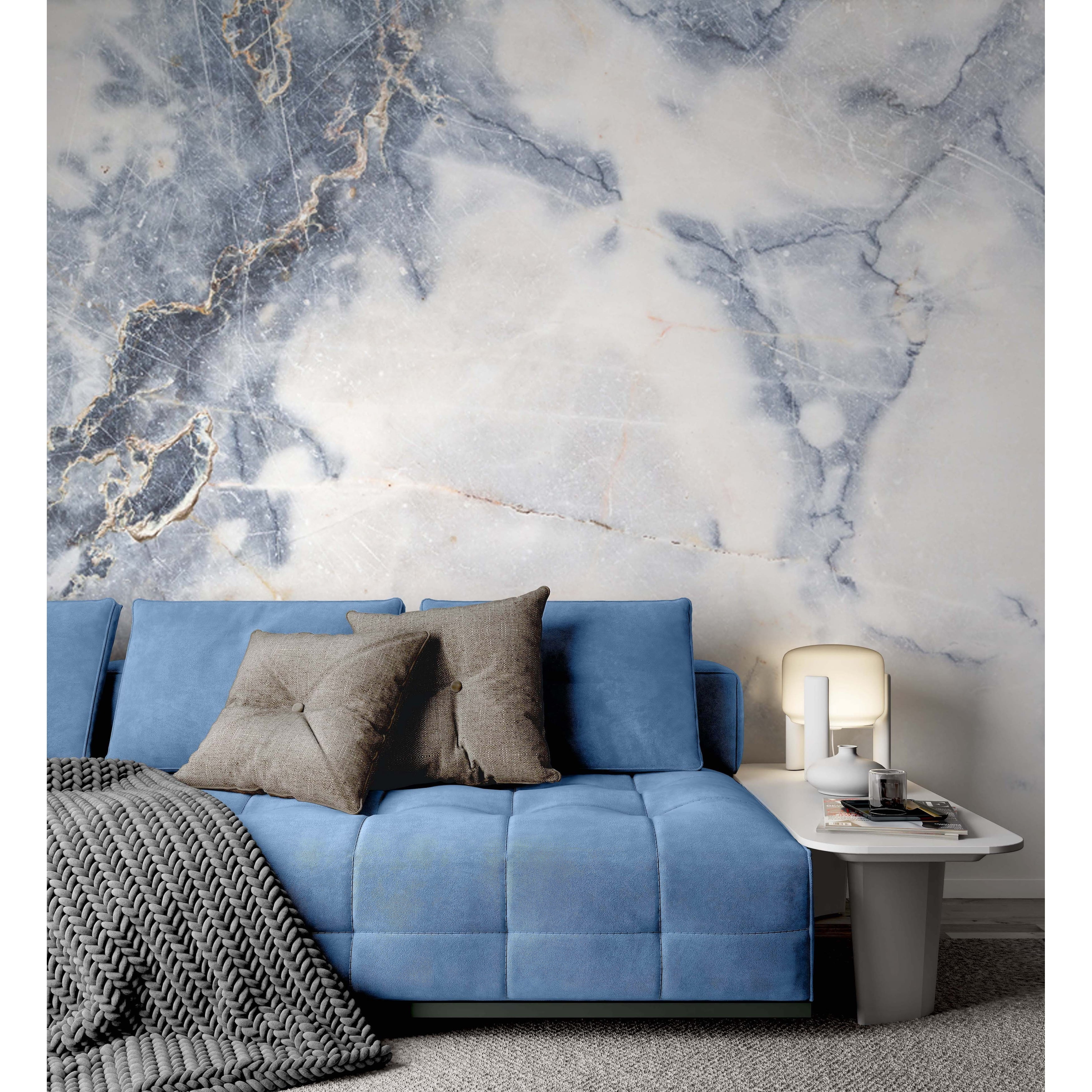 GK Wall Design Grey Stone Light Marble Texture Removable Wallpaper H:35 ...