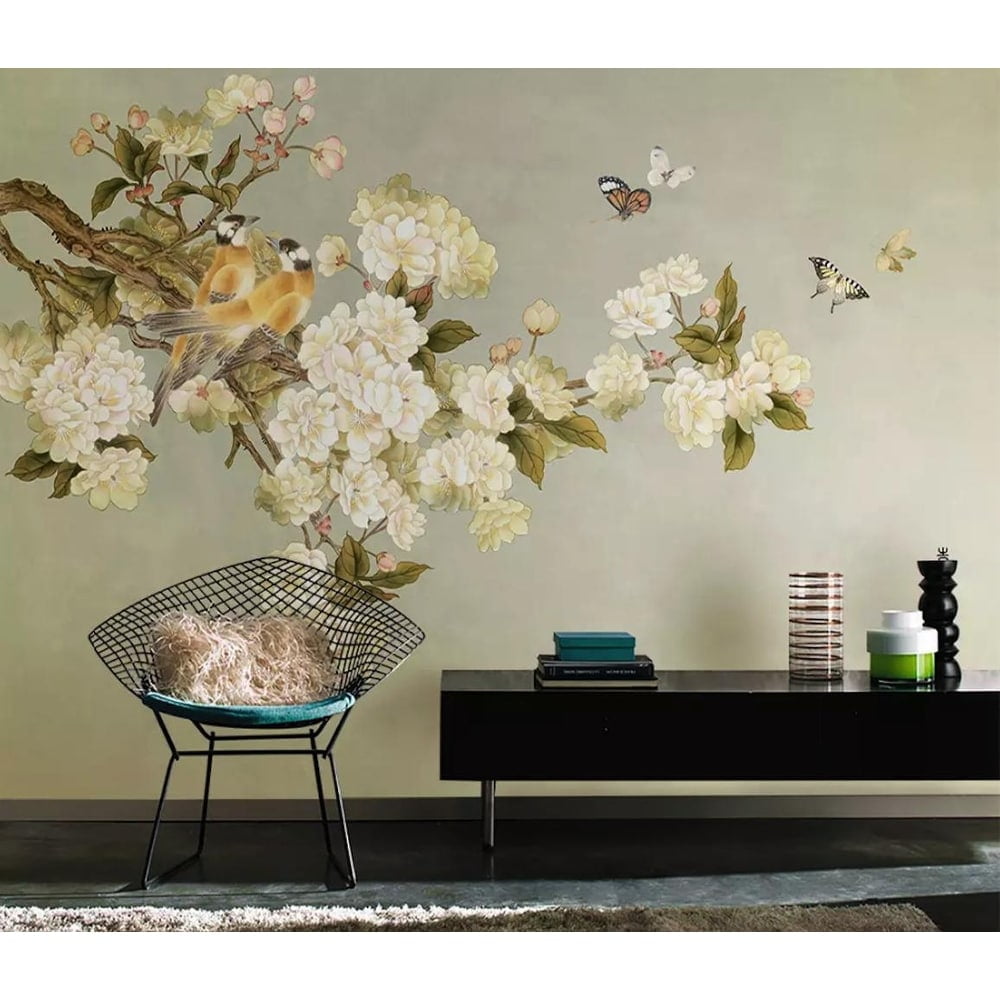 GK Wall Design Vintage Begonia Flower Blossom Classical Removable Wallpaper H:98" x W:150 ...