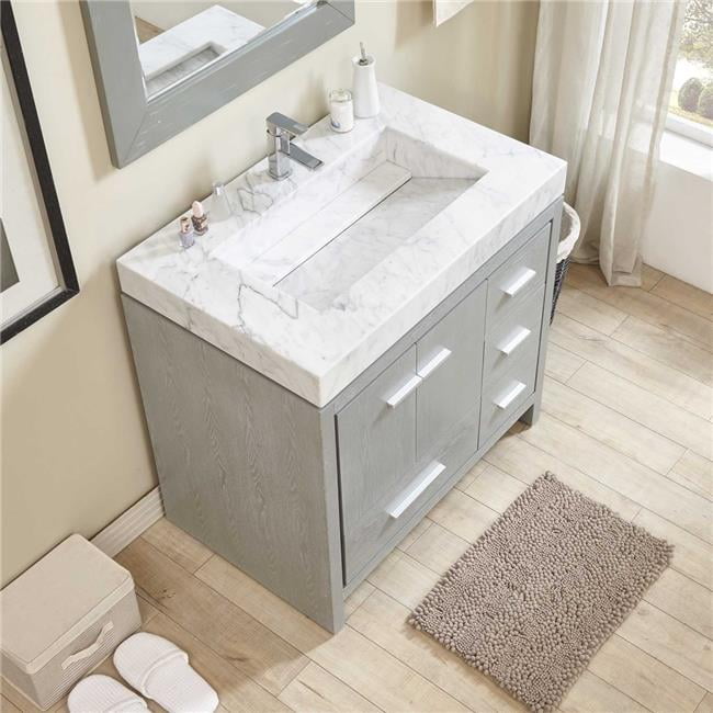 GK36S-102E-MR 36 in. Nadia Grey Oak Single Vanity with Ramp Style Sink ...
