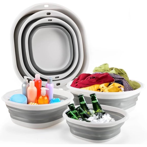 Large Plastic Wash Tubs for Household Cleaning and Outdoor Use