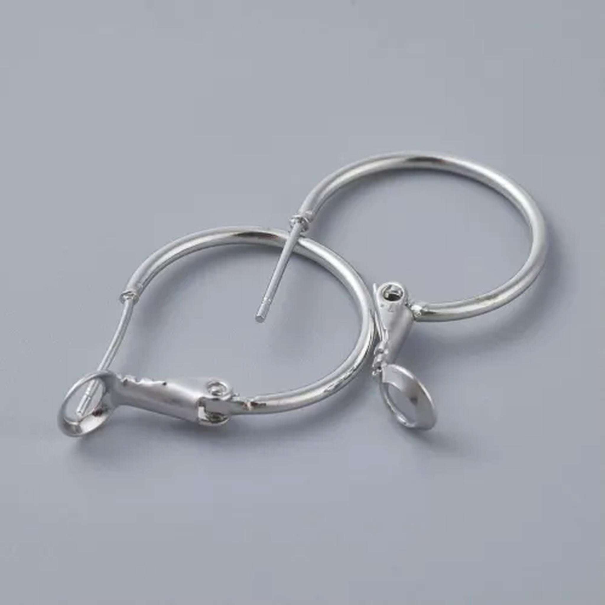 GKNET 10-16 Pairs 20mm Round Hoop Earring Findings Brass Lever Back ...