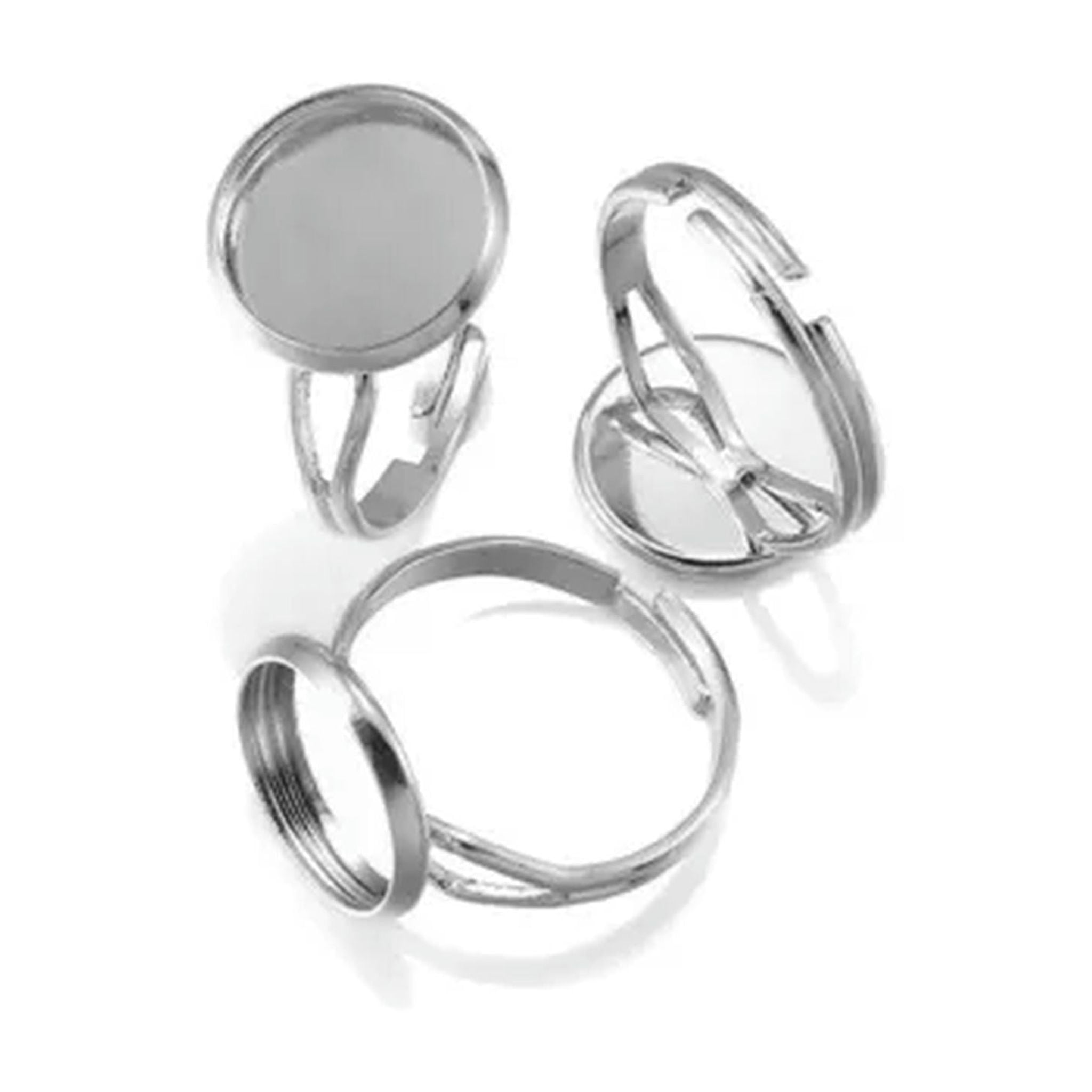 GKNET 10 PCS 8-25mm Ring Blanks DIY Making Ring Handmade Delicate ...