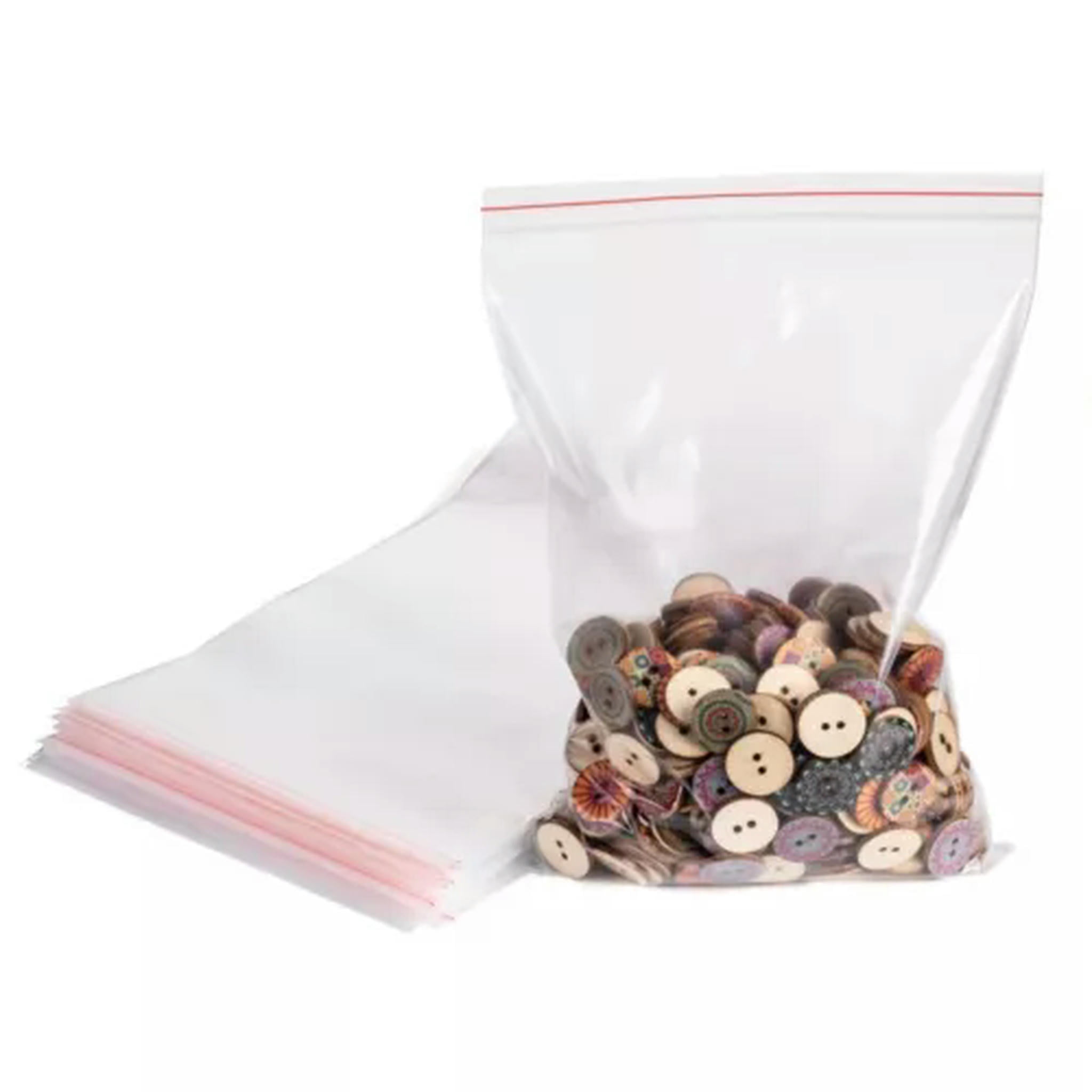 GKNET 100 Pack Zip Poly Bags with Resealable Lock Clear Plastic (More ...