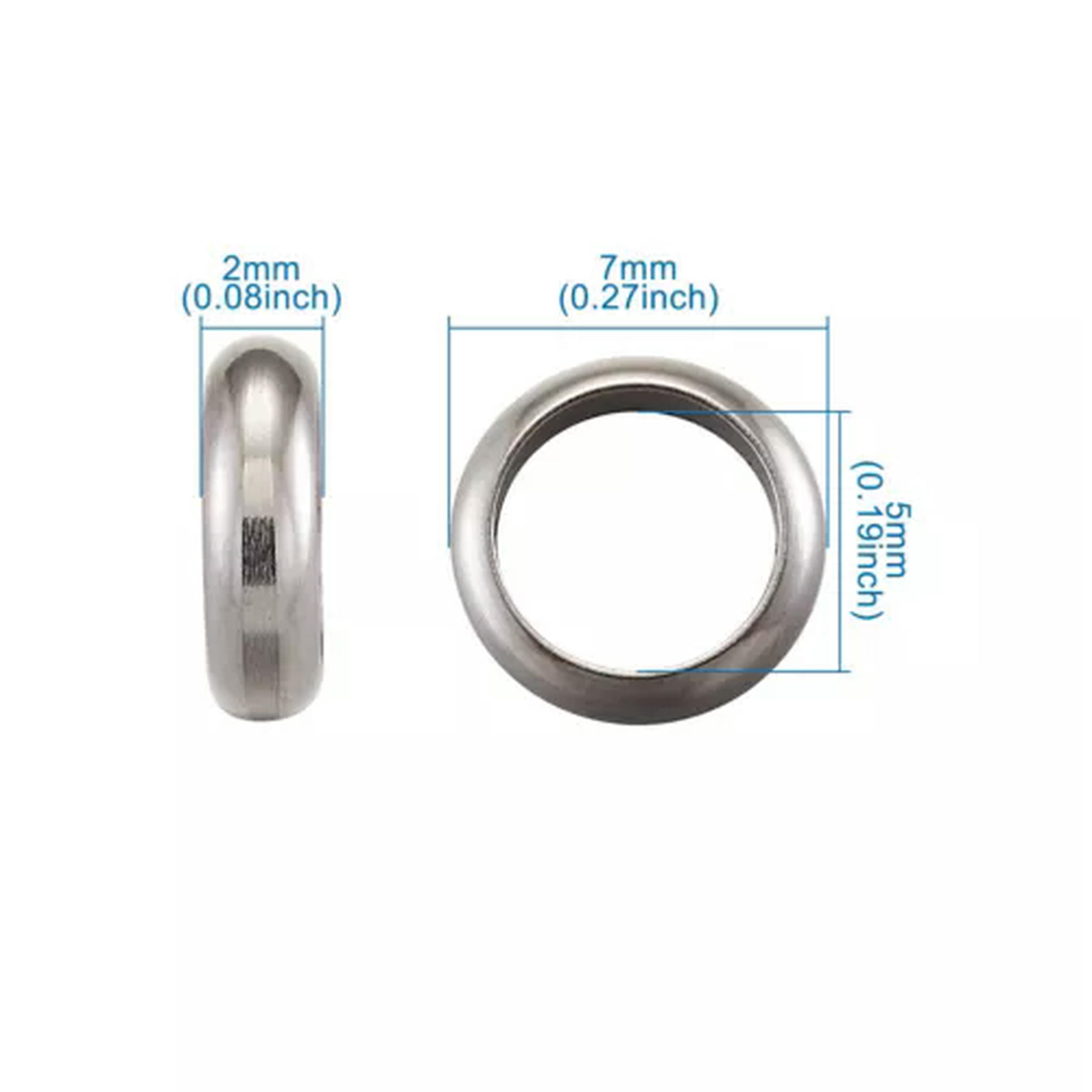 GKNET 100Pcs Ring Stainless Steel Bead Spacer Fit European Charm ...