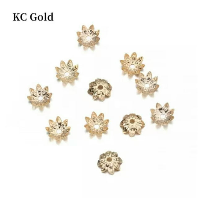 GKNET 100pcs/Lot 8 10 mm Lotus Flower Bead Caps Cone End Beads Cap ...