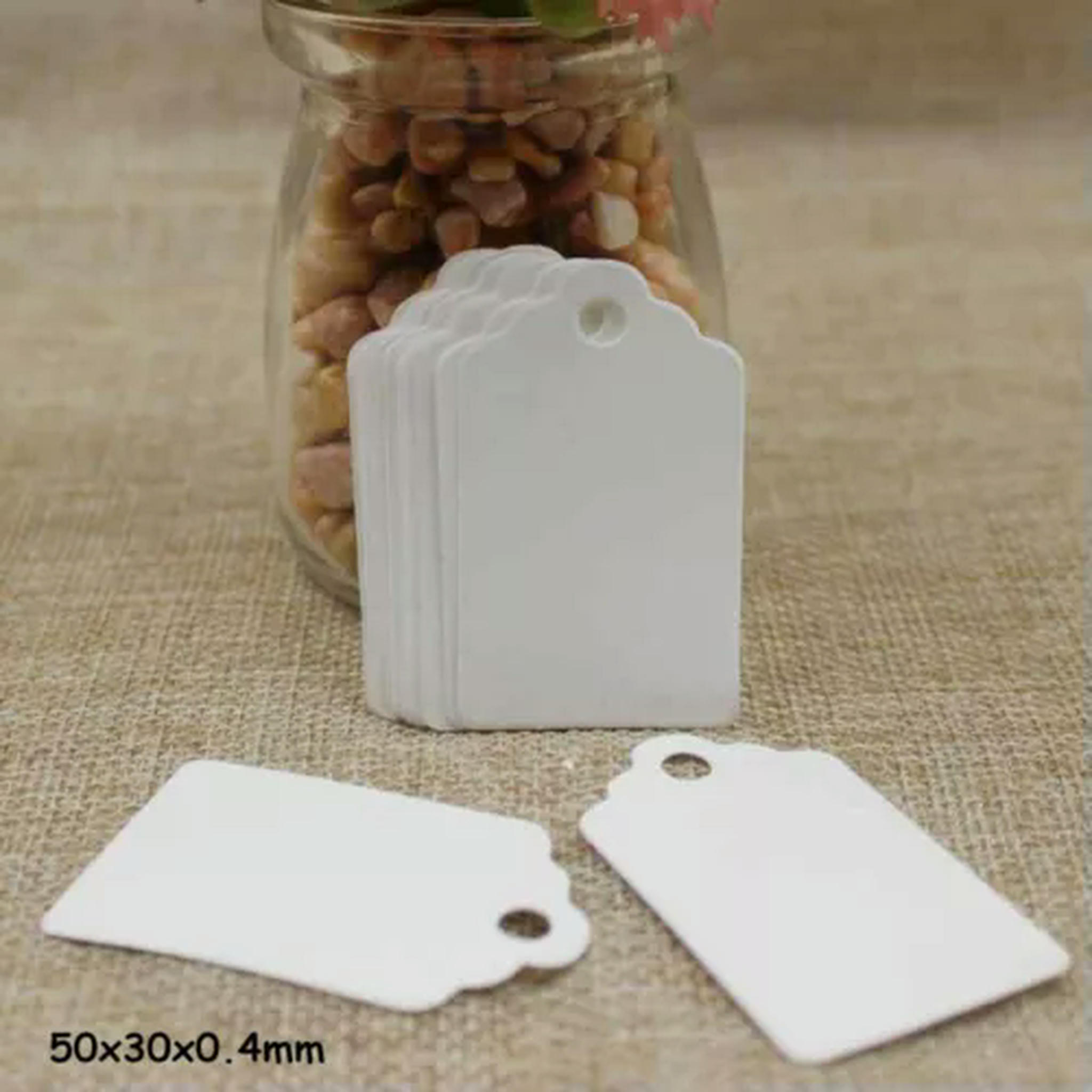 GKNET 100x Mini Gift Paper Tags Message Notes Price Size Hang Labels ...