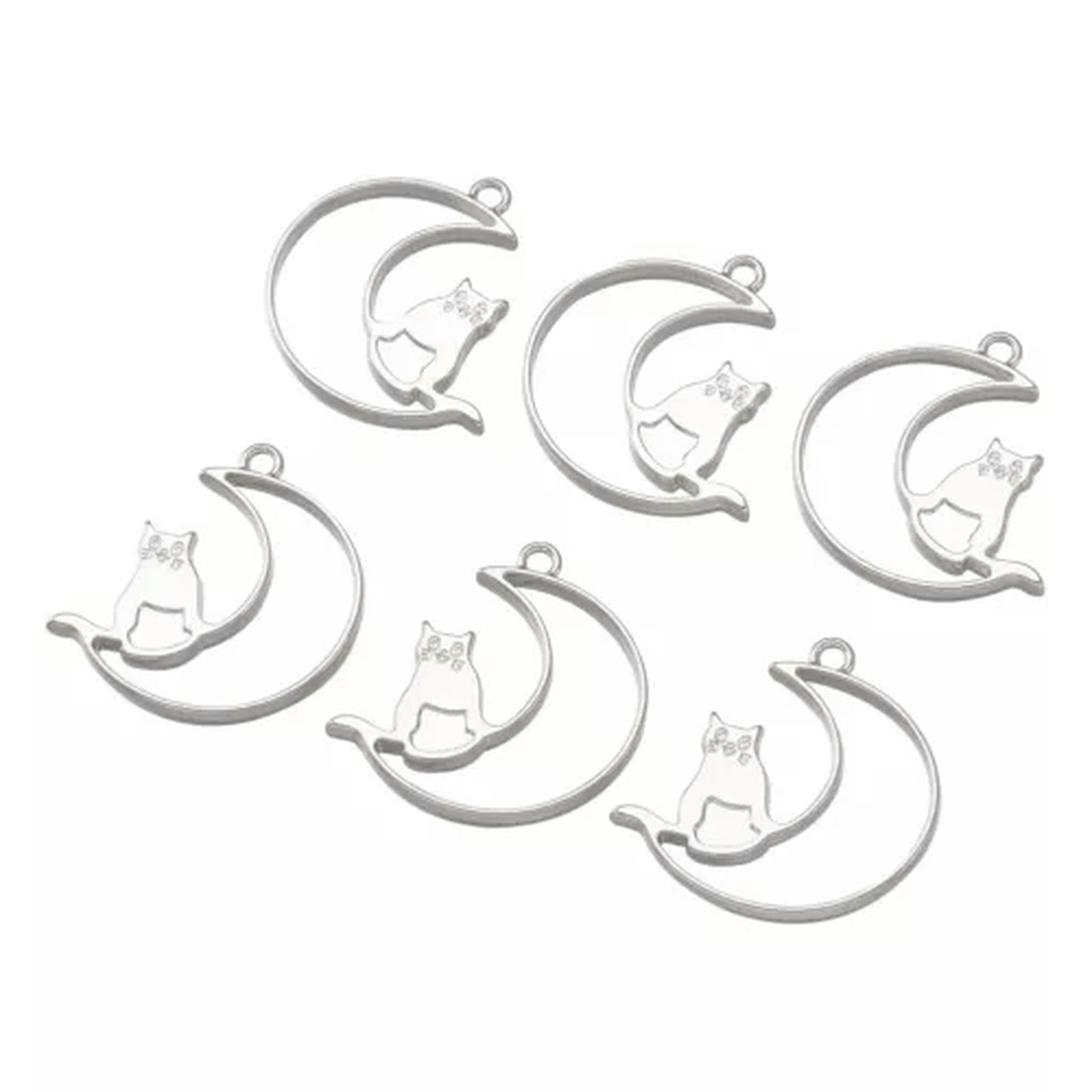 GKNET 10X Rack Plating Open Back Bezel Pendants Hollow Charms Pressed ...