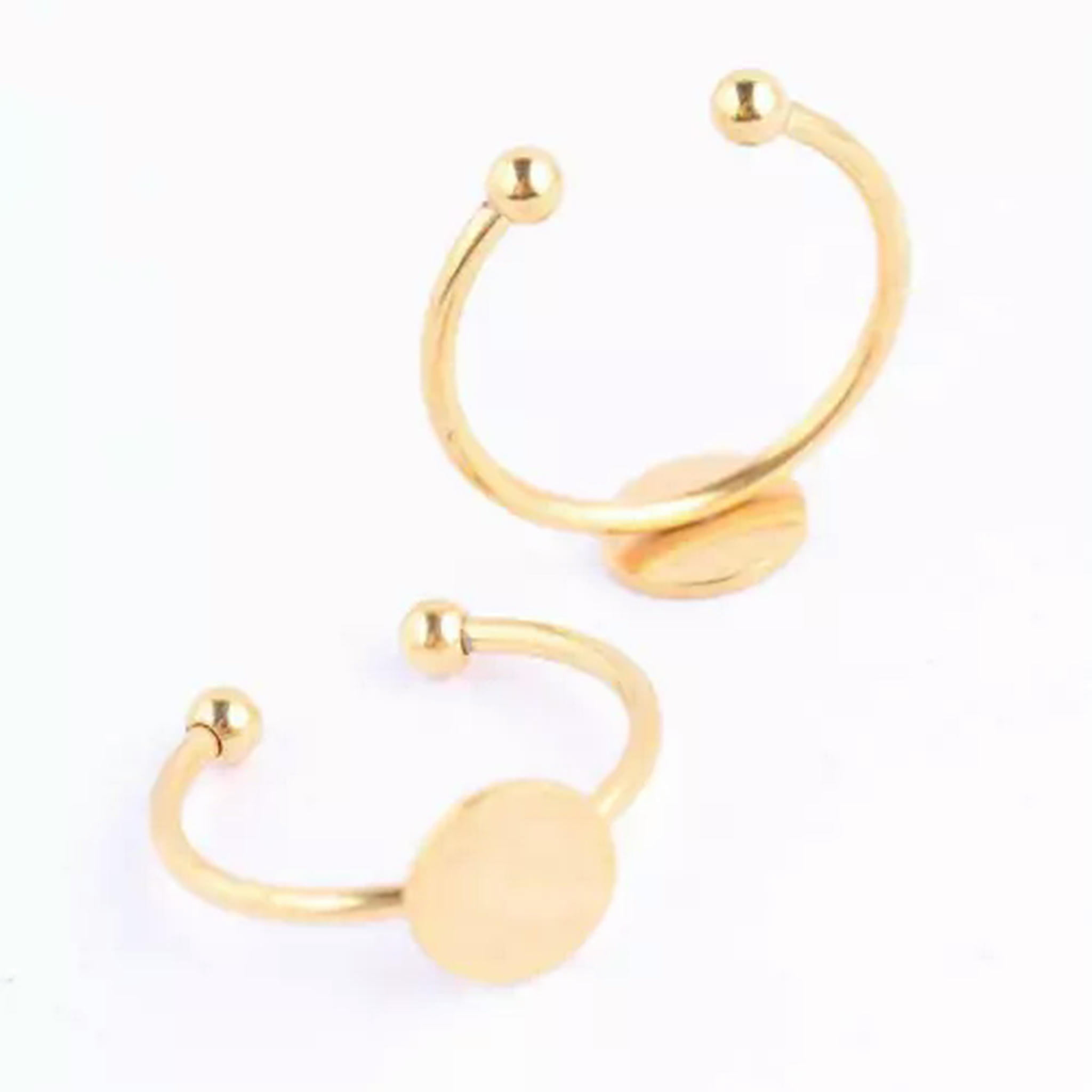 GKNET 10X Stainless Steel Adjustable Flat Circle Pad Bezel Ring Base ...