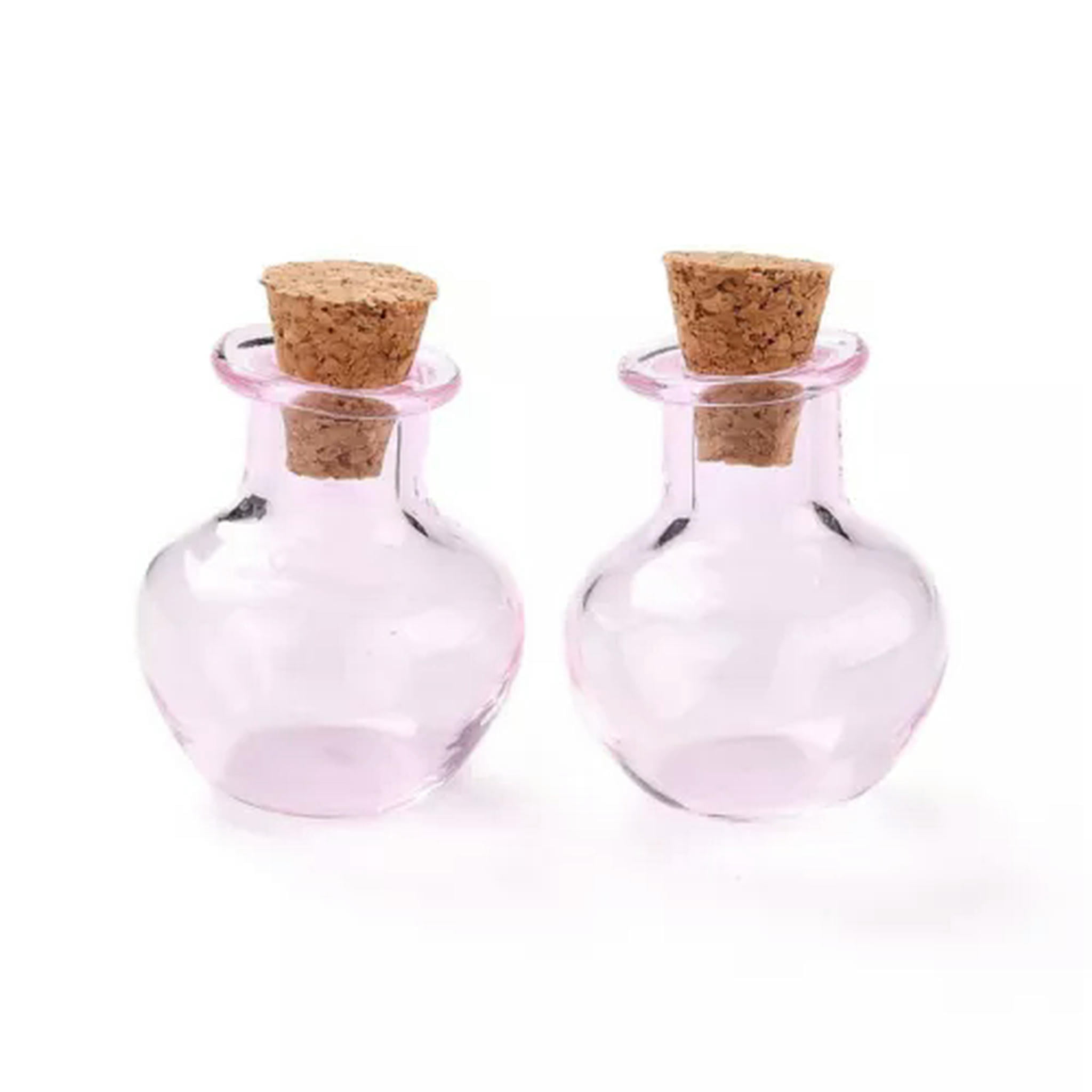 GKNET 10pcs Small Mini Glass Bottles Jars with Cork Stopper Multi Color ...