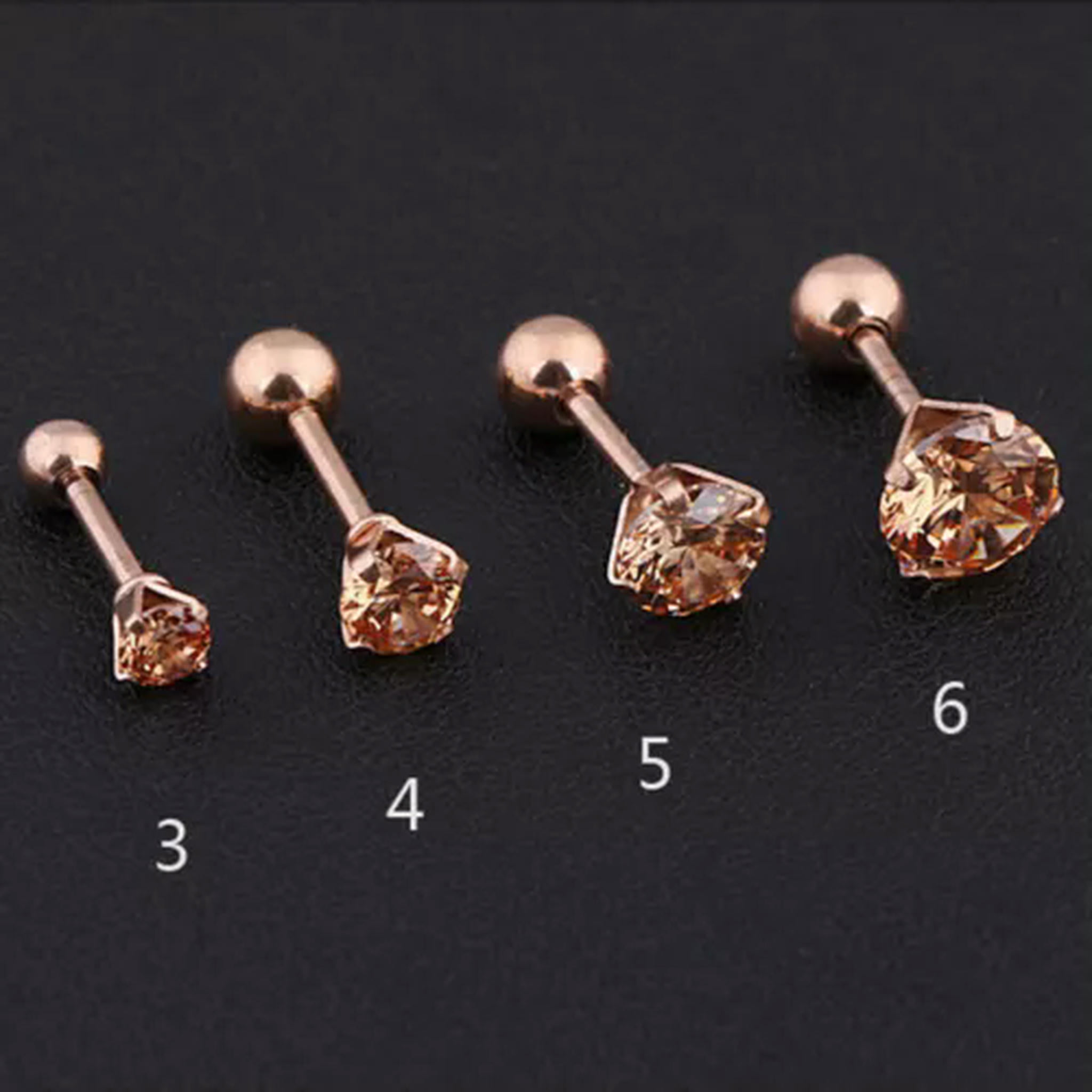 GKNET 1PC Stainless Steel Earring Stud Lady Earrings Helix Upper Ear ...