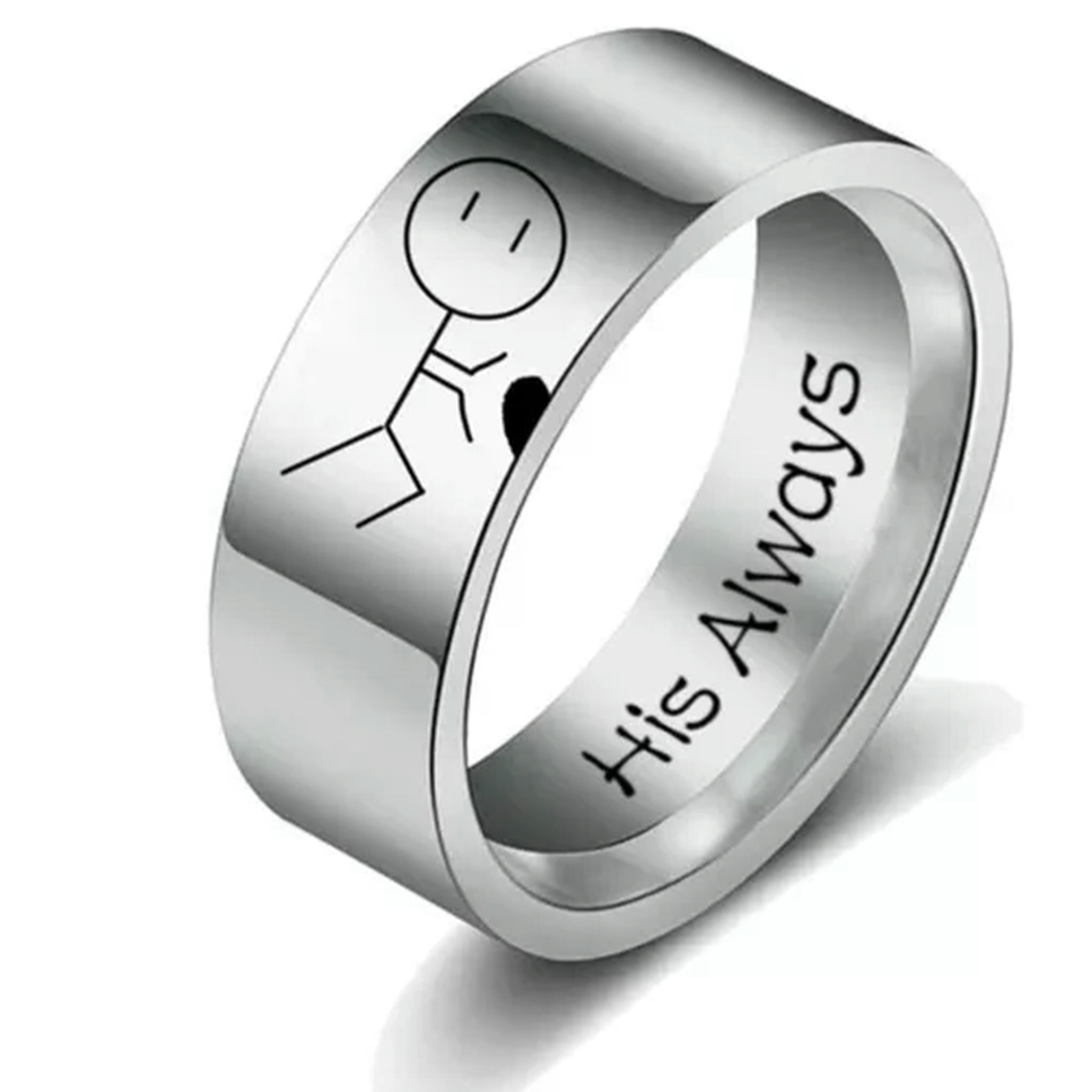 GKNET 1Pc Men Women Delicate Jewelry Promise Ring Matching Valentine's ...