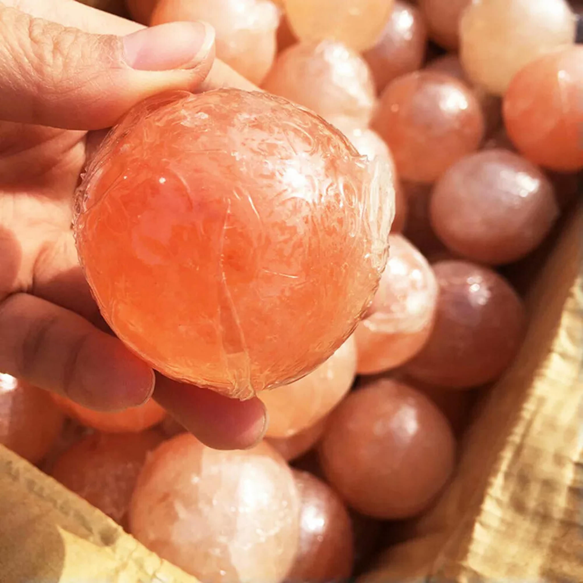 GKNET 1X Natural Himalayan Pink Salt Sphere Massage Stones Natural ...