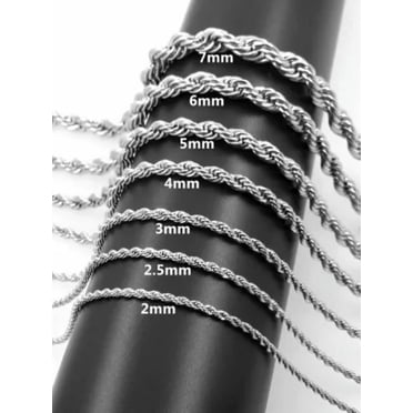 ChainsHouse Stainless Steel Cable Link Chains for Men Women 7mm Width ...