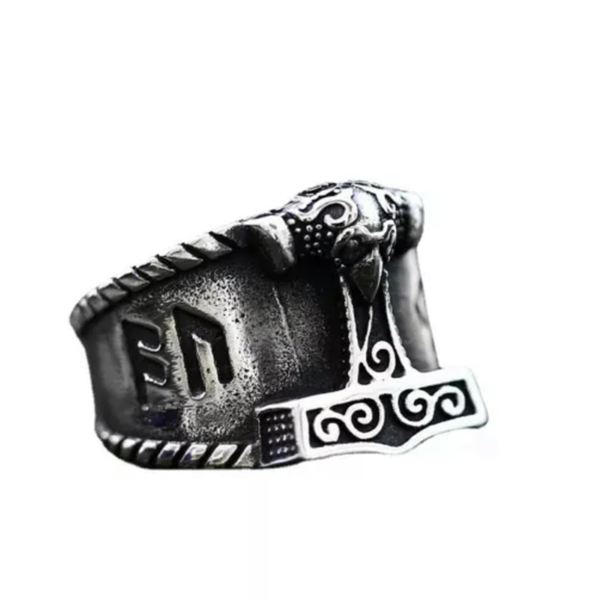 GKNET 2 Style Mens Stainless Steel Nordic Viking Thors Hammer Rune ...