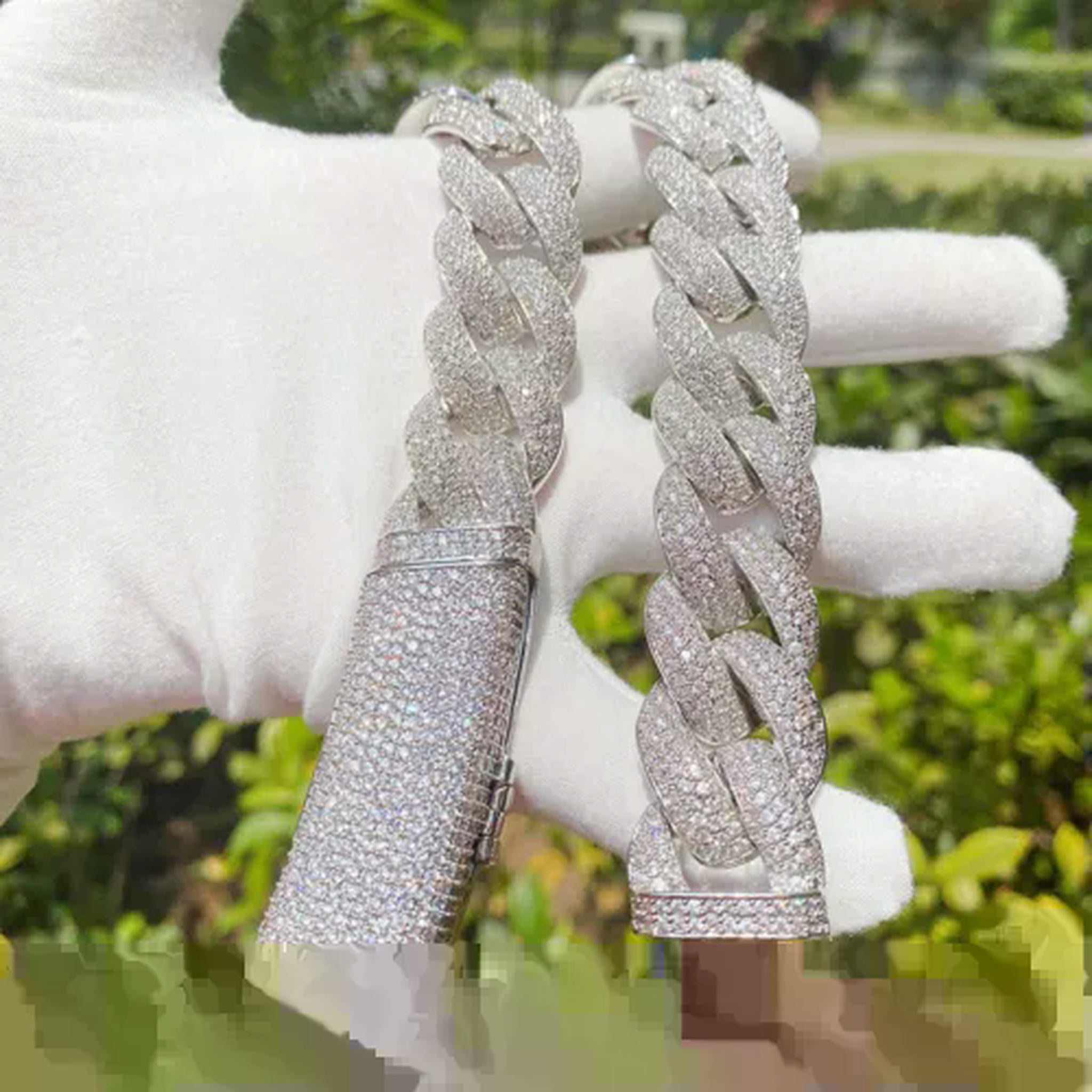 GKNET 20mm Hip Hop TopBling Cuban Link Chain Mens Necklace Gold Plated ...