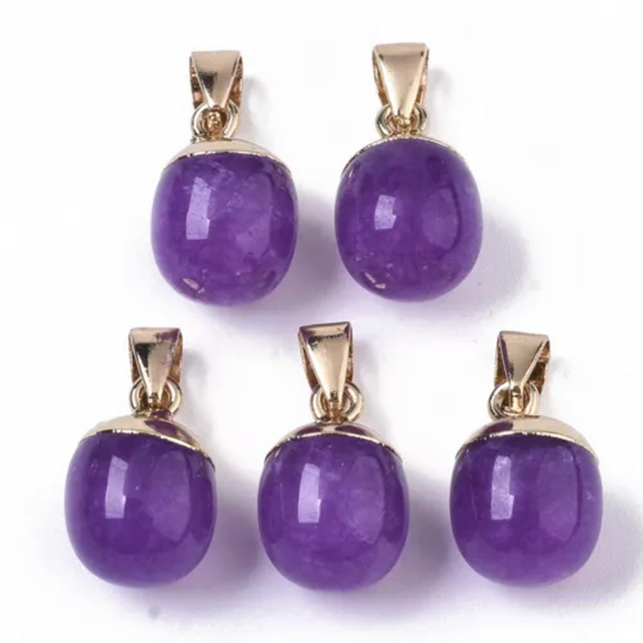 GKNET 20x Natural Gemstone Charms Pendant with Iron Hooks Mixed ...