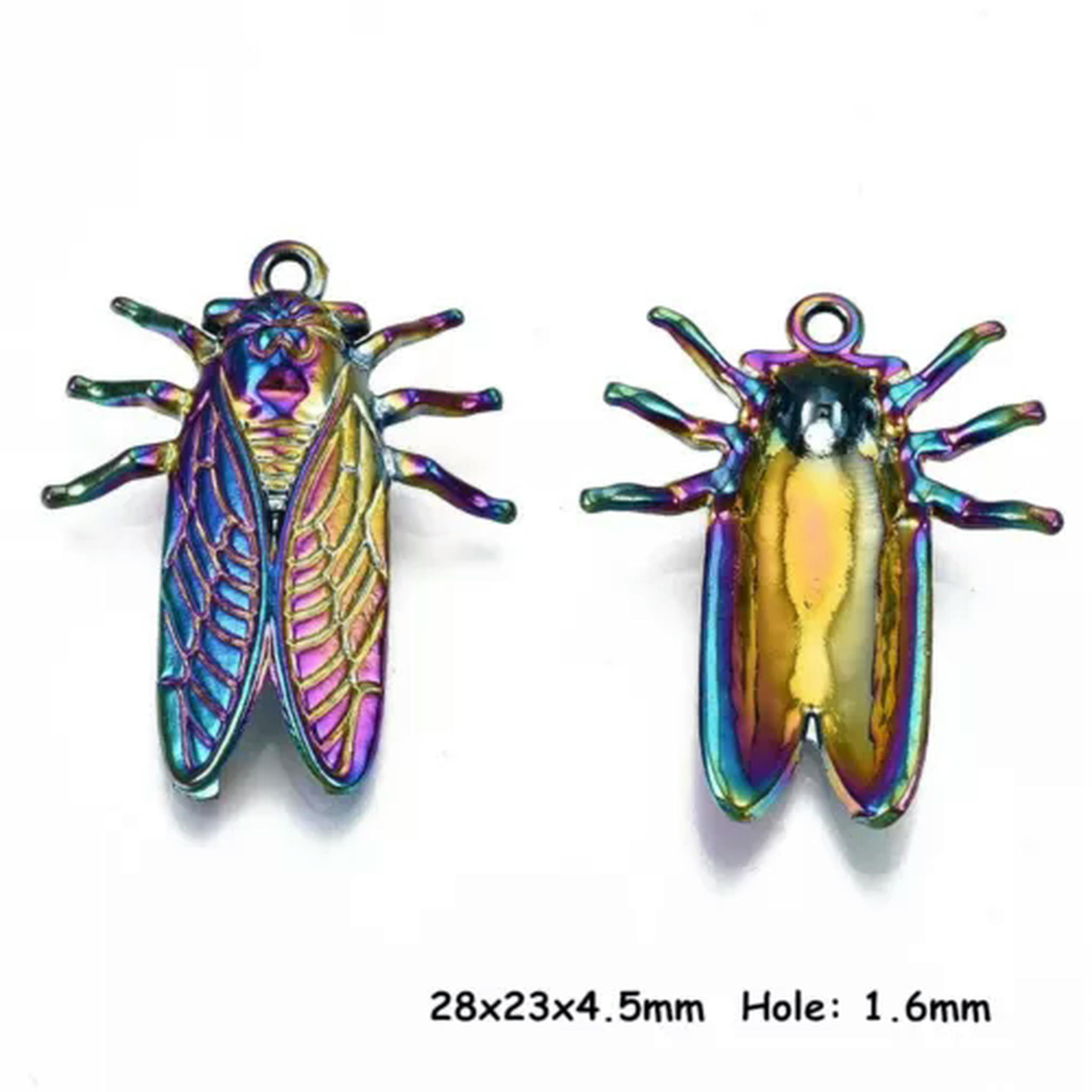 GKNET 20x Rainbow Insects Charms Multicolor Skull Corss Star Butterfly ...