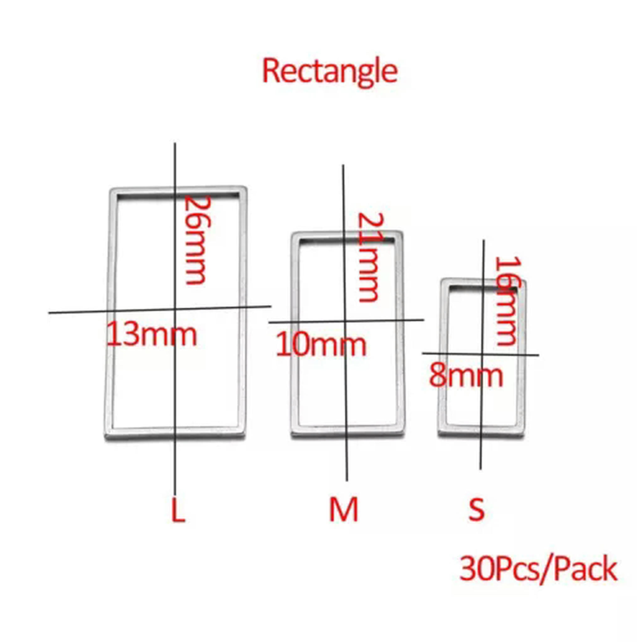 GKNET 30pcs Hollow Stainless Steel Geometric Bezel Frame Charms ...