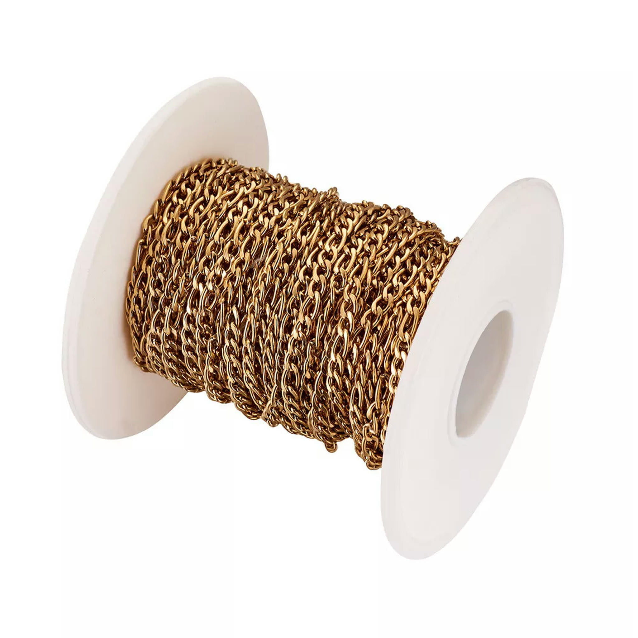 GKNET 32.8 Feet Stainless Steel Figaro Twisted Curb Chains Unwelded ...