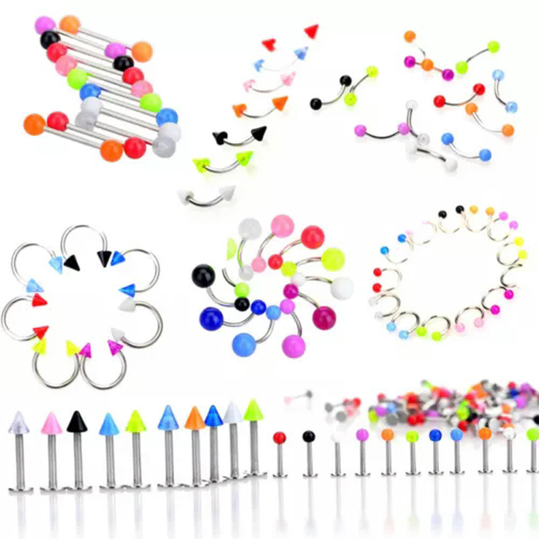 GKNET 50/90X Mixed Bulk Lots Body Piercing Eyebrow Delicate Jewelry Set ...
