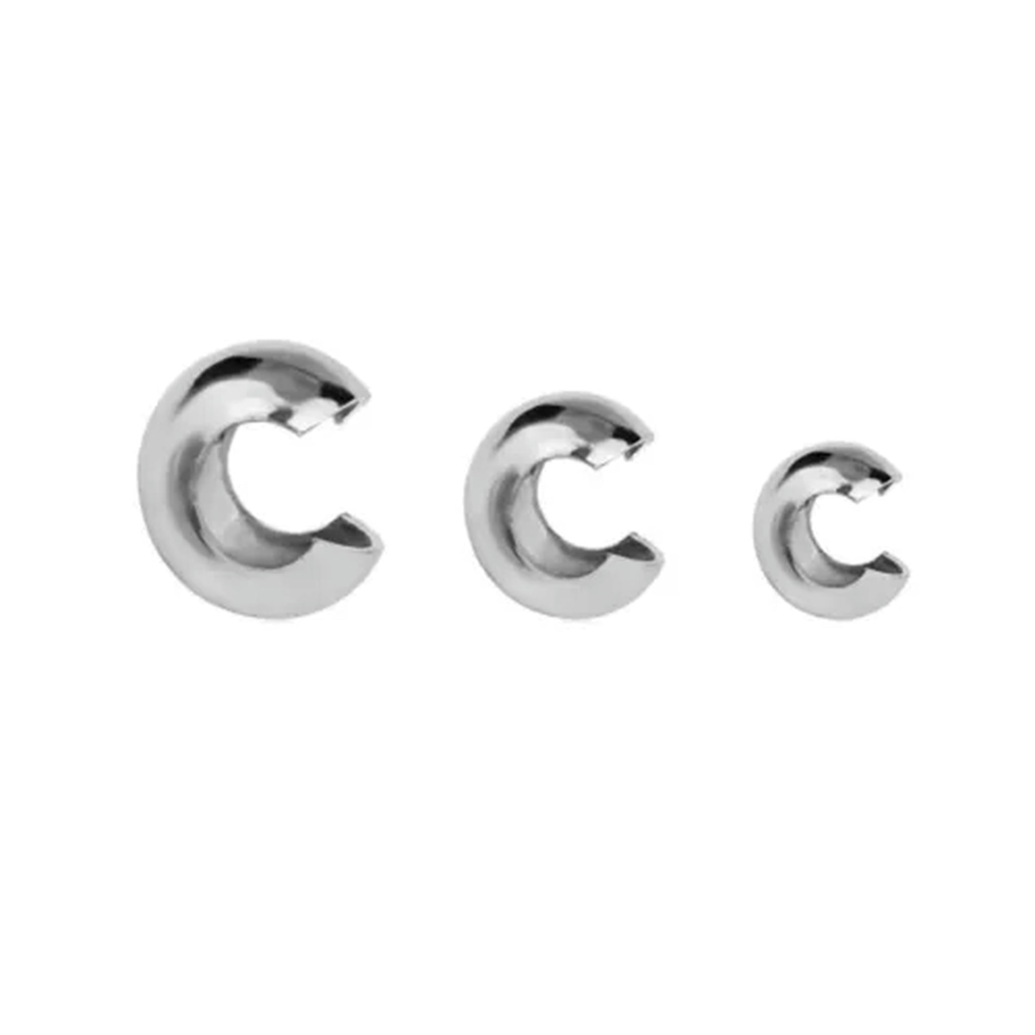 GKNET 50X Stainless Steel Gold Color Conceal Crimp Covers Beads For Diy ...