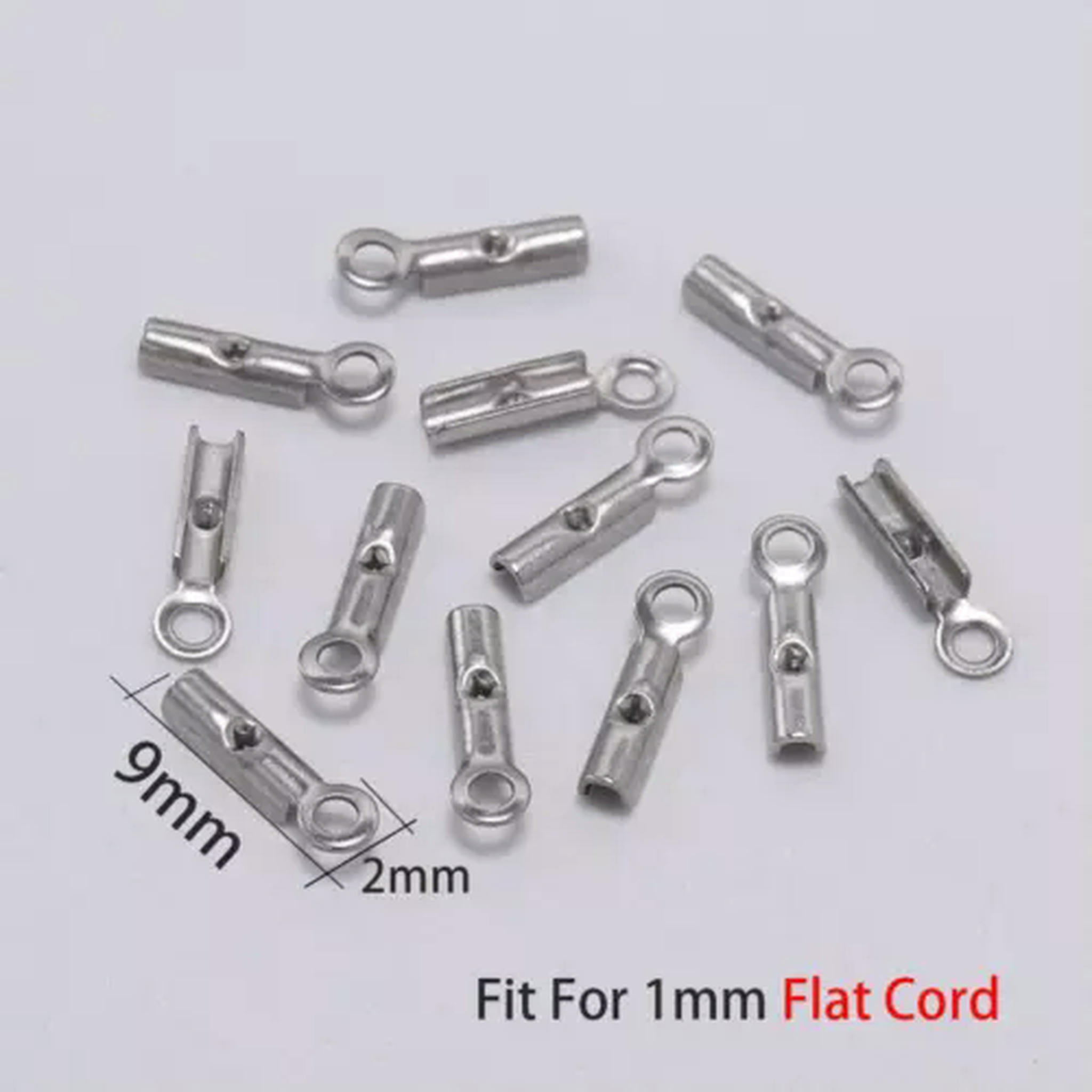 GKNET 50pcs Cords Crimp End Beads Caps Leather Clip Tip Fold Crimp ...