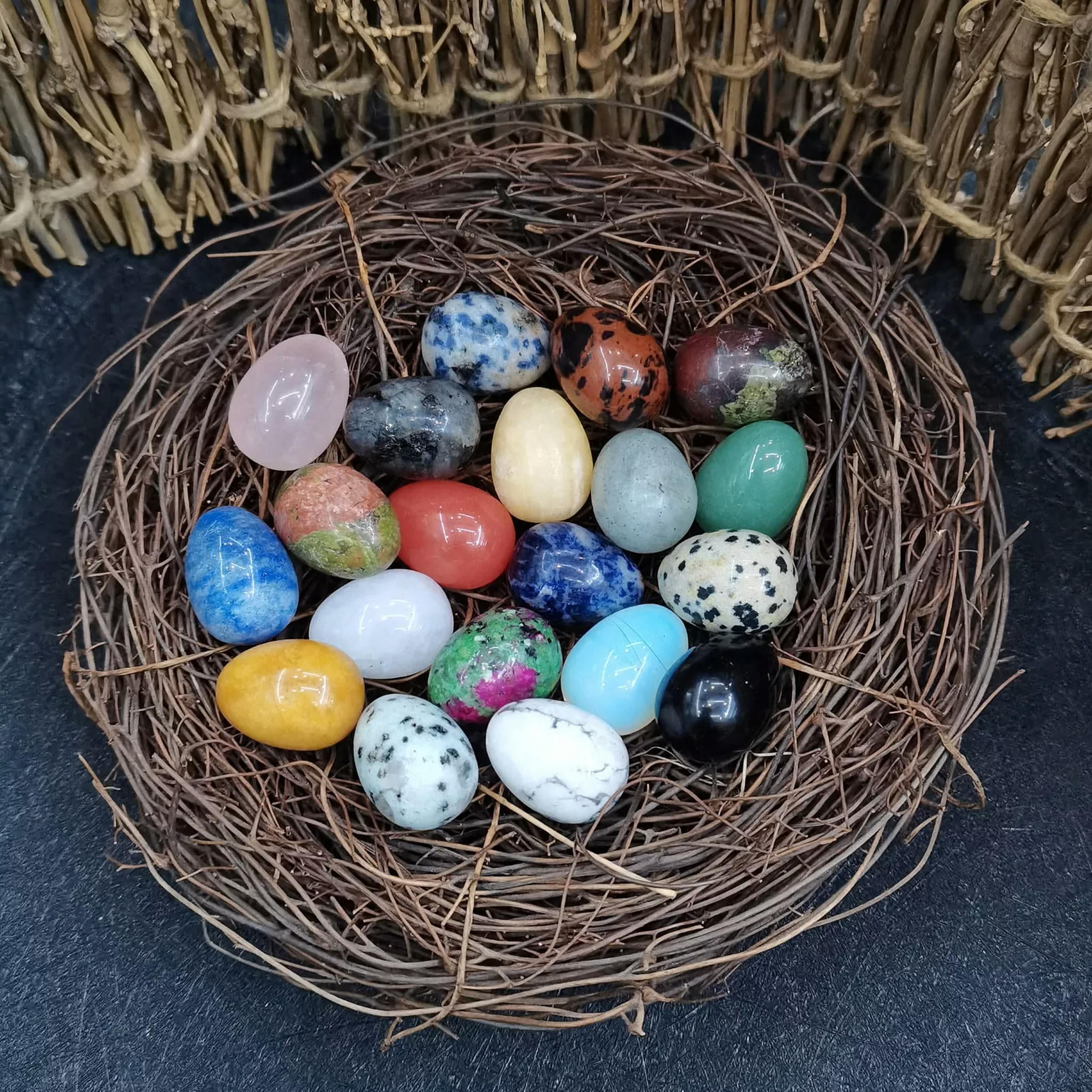 GKNET 50pcs Mixed Natural Stone Crystal Egg Rock Original Stone Ornament - Walmart.com