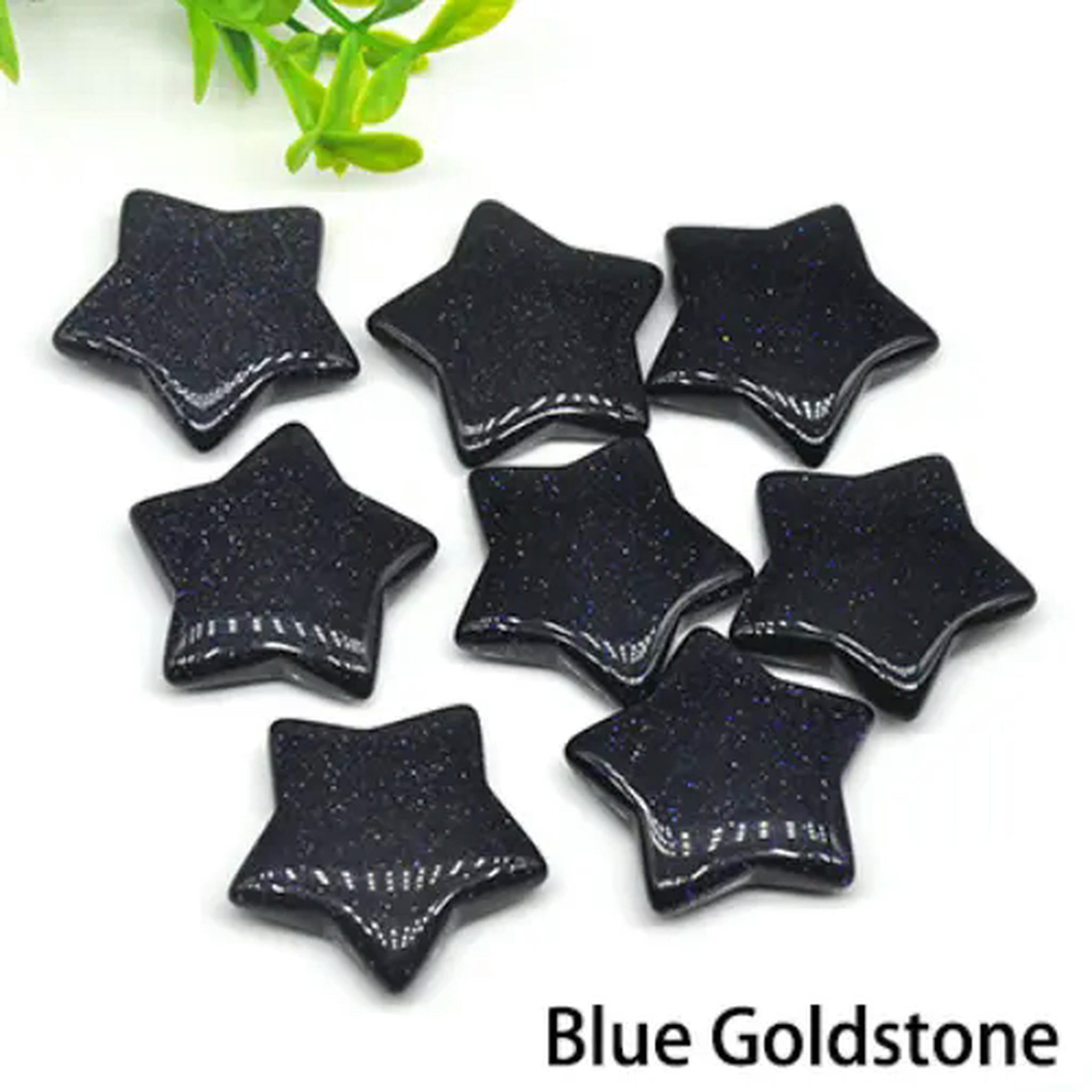 GKNET 50pcs Natural Blue Sand Stone Star Crystal Gemstone Chakra ...