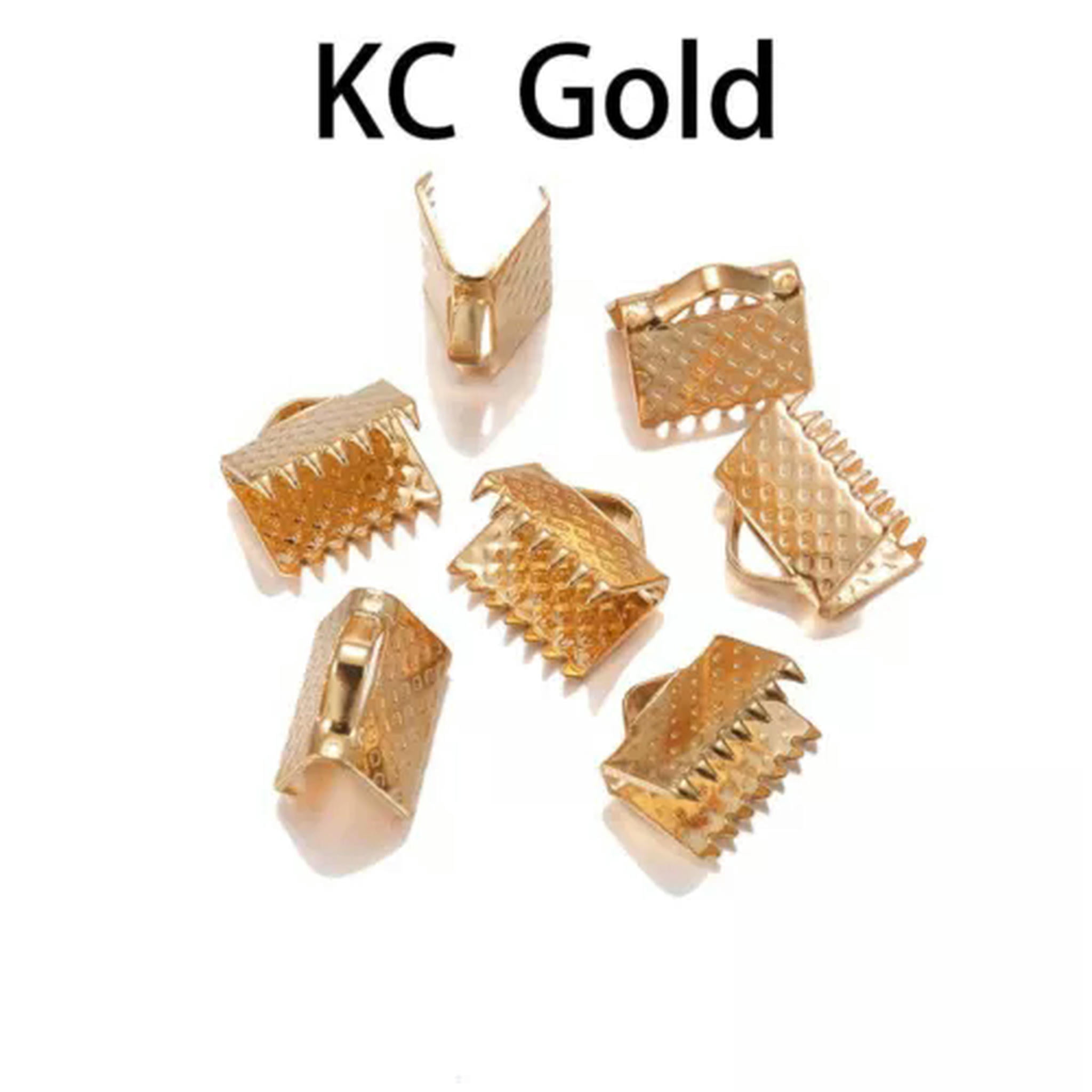 GKNET 50pcs/lot Cove Clasps Cord End Caps String Ribbon Leather Clip ...